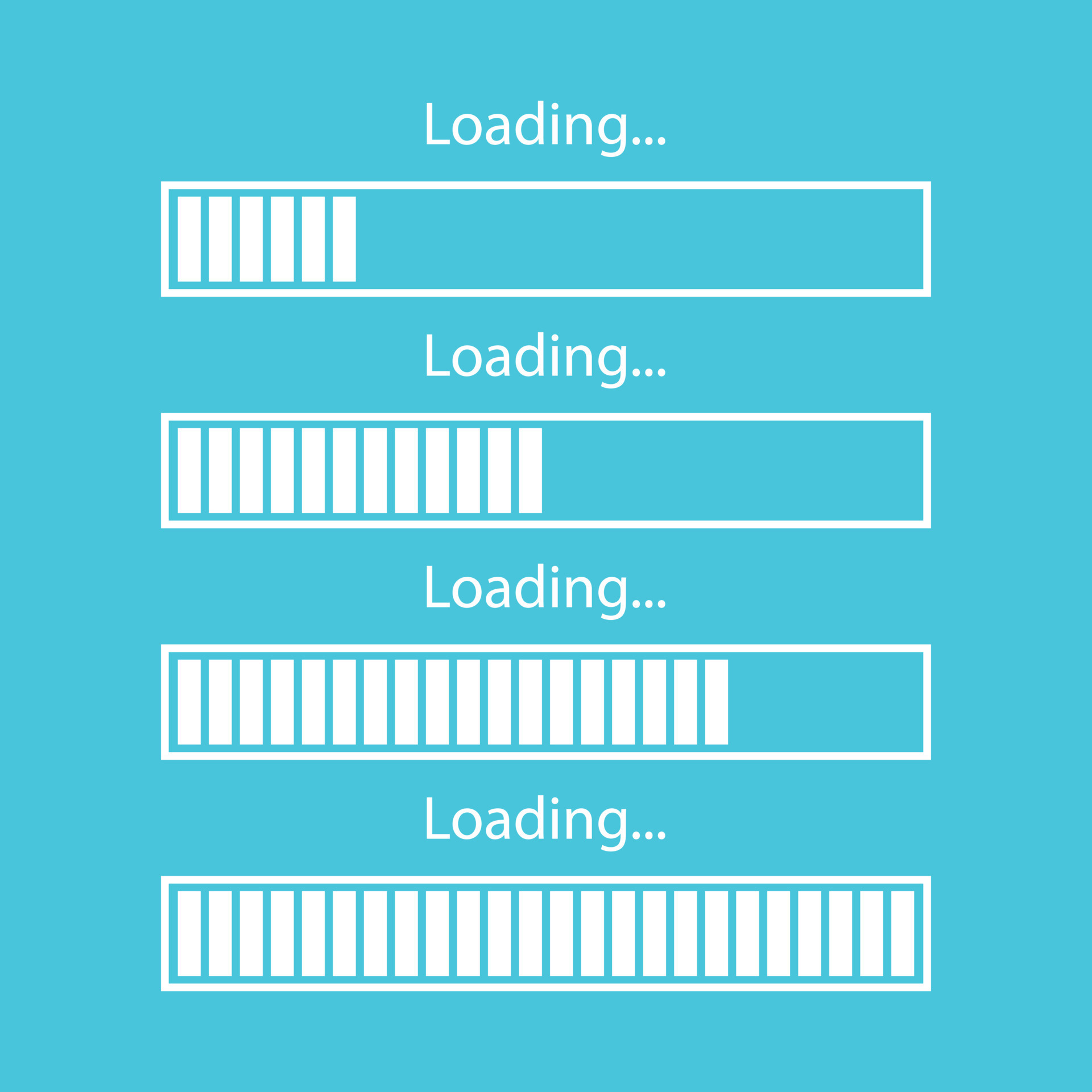 Loading bar icon in flat style. Progress indicator vector illustration ...