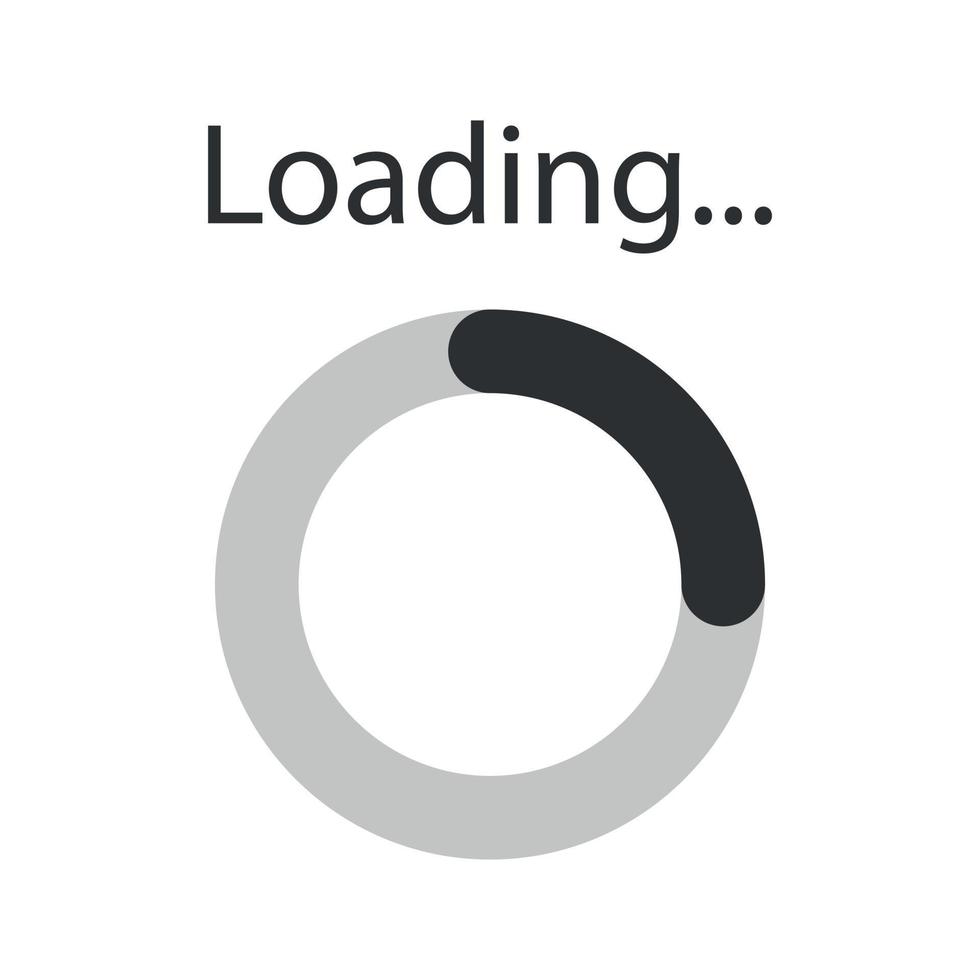 Loading bar icon in flat style. Progress indicator vector illustration ...