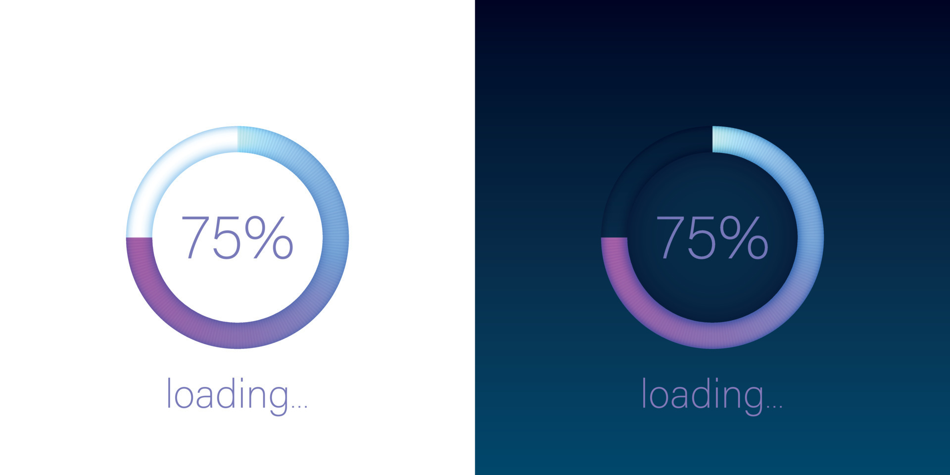 Loading bar icon in flat style. Progress indicator vector illustration ...