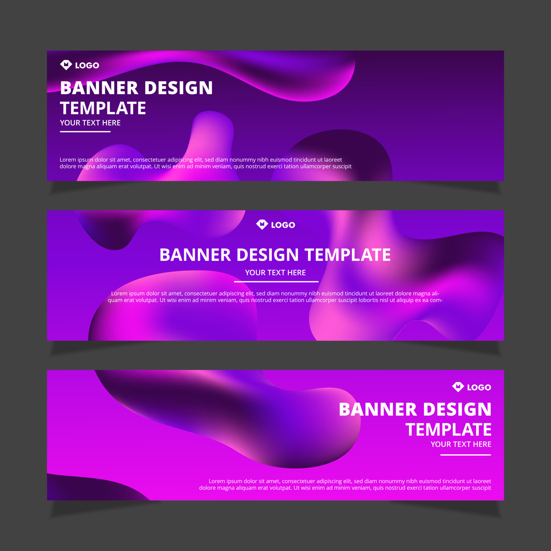 Set of modern abstract vector banners design. Template ready for use in ...