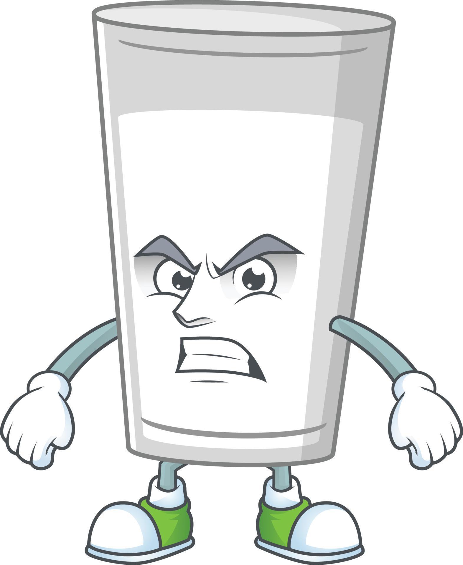 Glass Of Milk Cartoon Character 21289458 Vector Art At Vecteezy