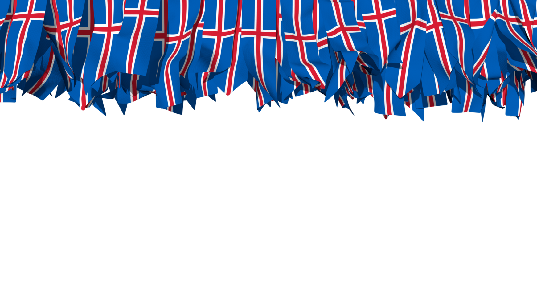 Iceland Flag Different Shapes of Cloth Stripe Hanging From Top ...