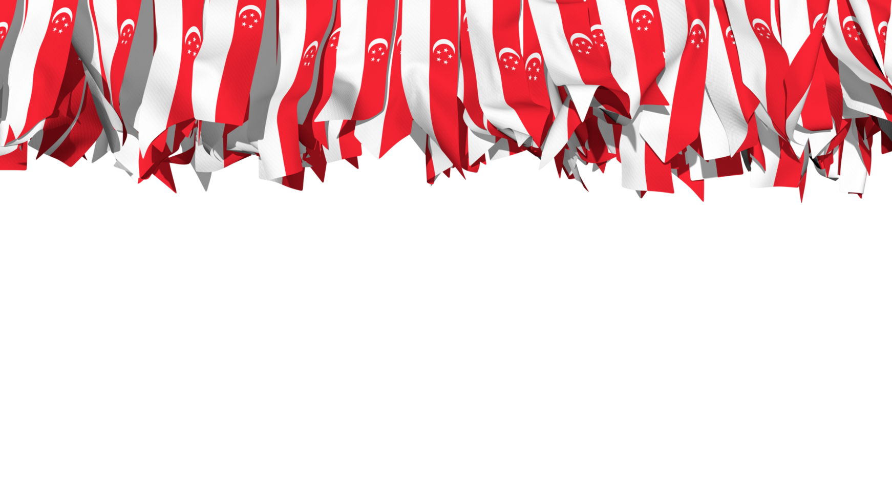 Singapore Flag Different Shapes of Cloth Stripe Hanging From Top ...
