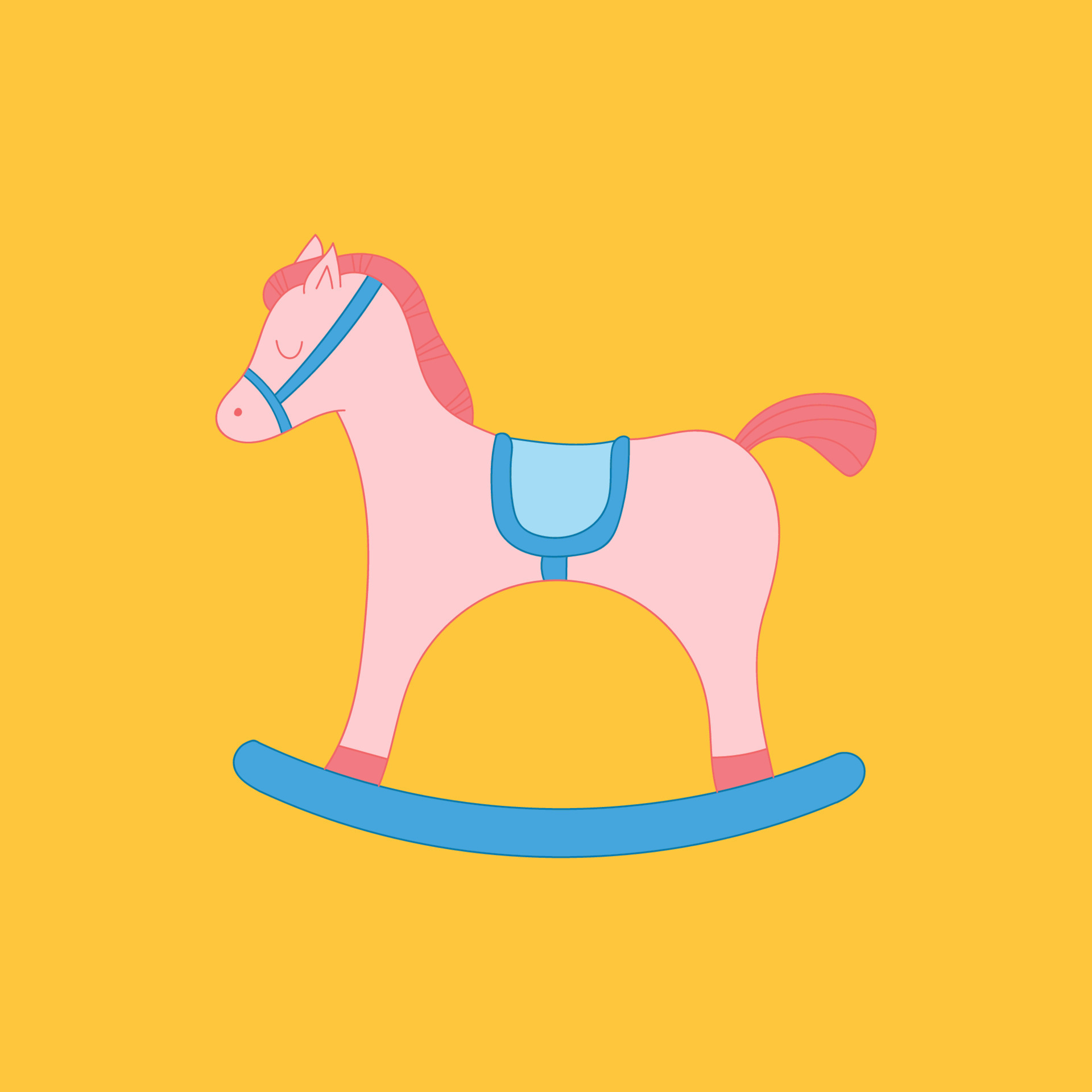 Rocking horse.Baby toy. Design element for baby shower card, scrapbook ... Rocking horse.Baby toy. Design element for baby shower card, scrapbook ...
