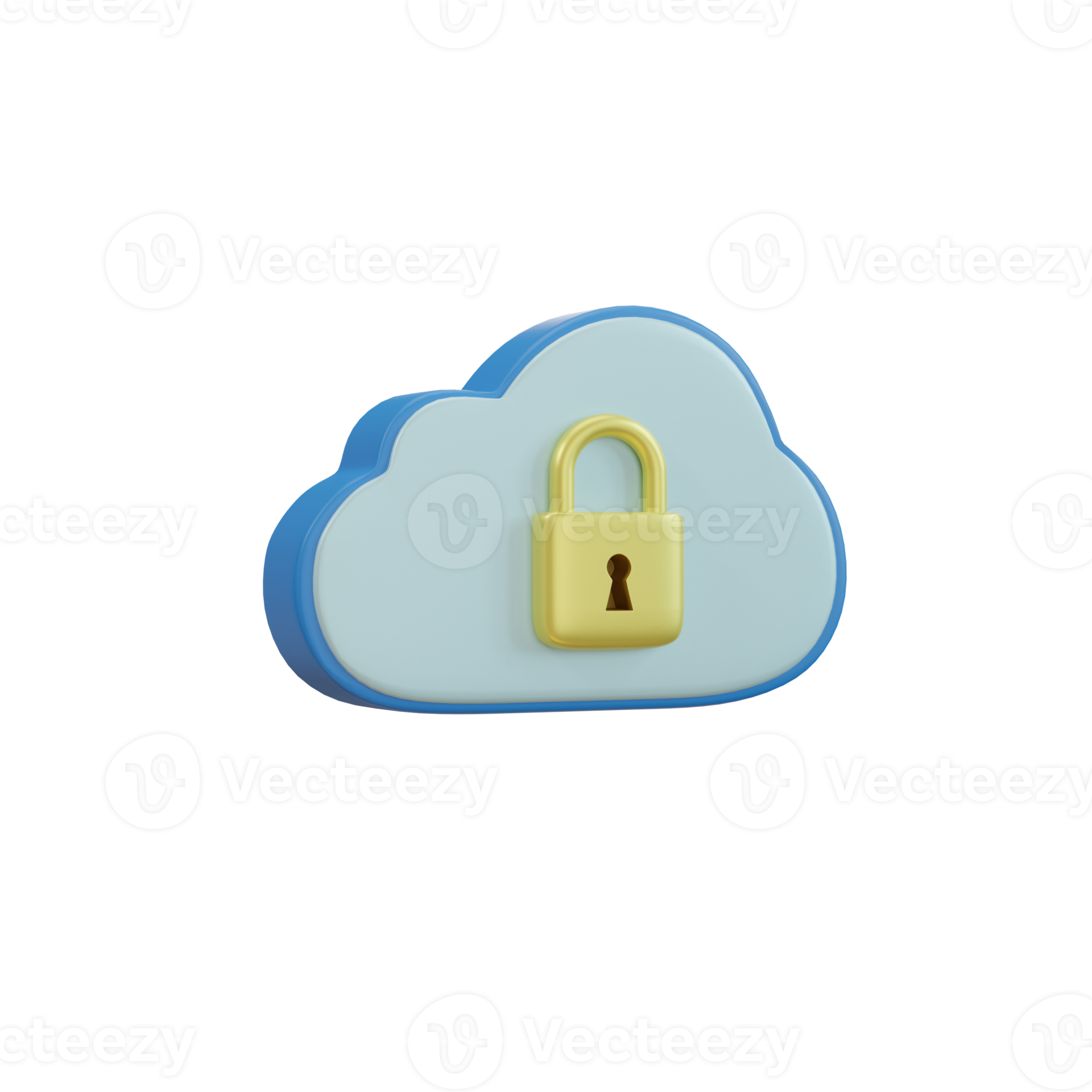 cloud and locked padlock. Security data to cloud computing concept 21312698 PNG