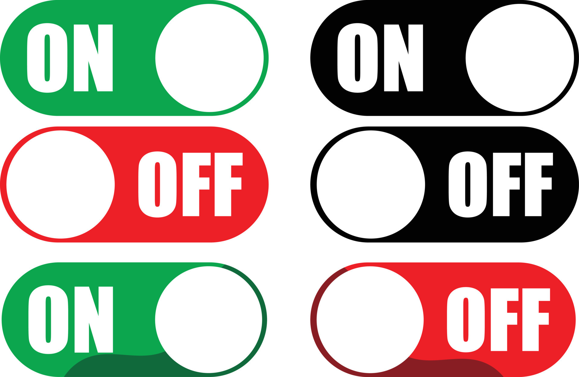 On and Off Toggle Switch Buttons with Lettering Modern Devices User ...