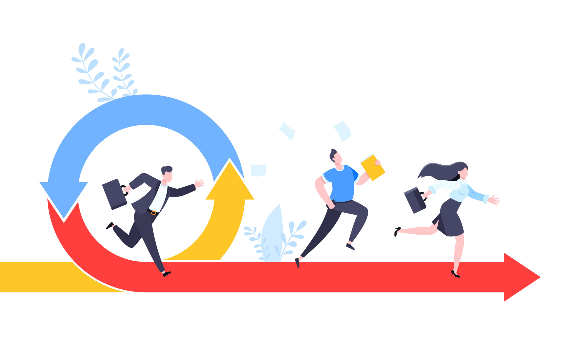 Agile development methodology business concept flat style design vector ...