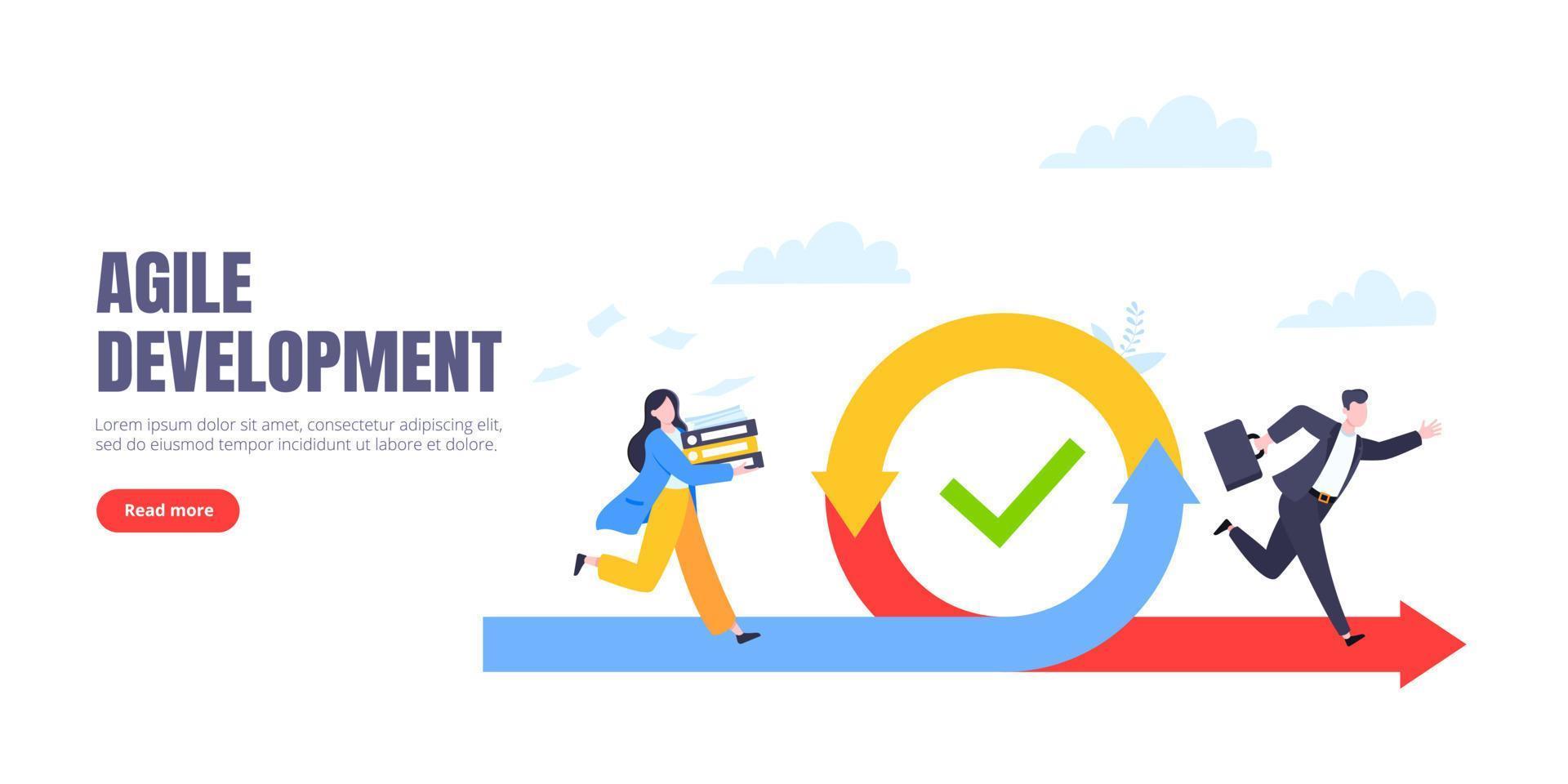 Agile Development Methodology Business Concept Flat Style Design Vector Illustration Isolated On