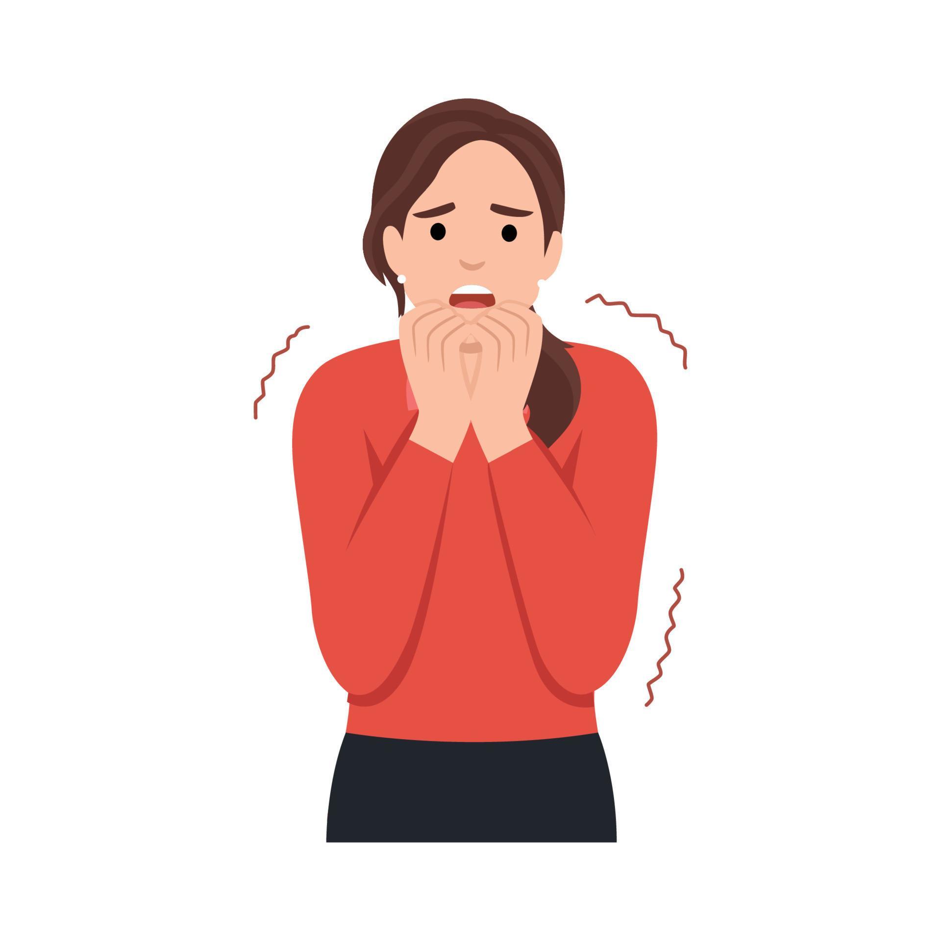 Afraid scared woman with shock expression on face vector illustration ... Afraid scared woman with shock expression on face vector illustration ...