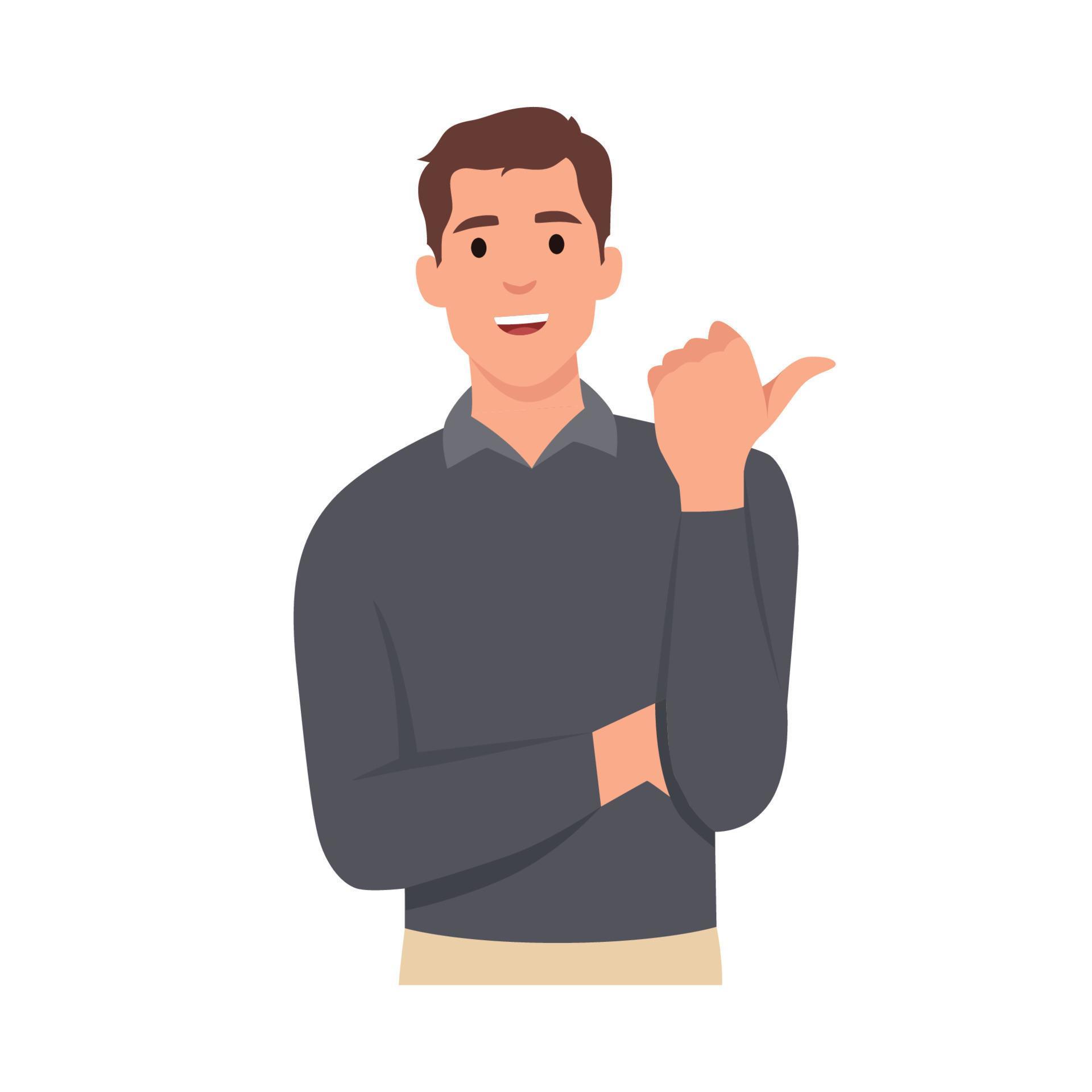 Vector Concept Illustration Handsome Businessman Showing And Pointing