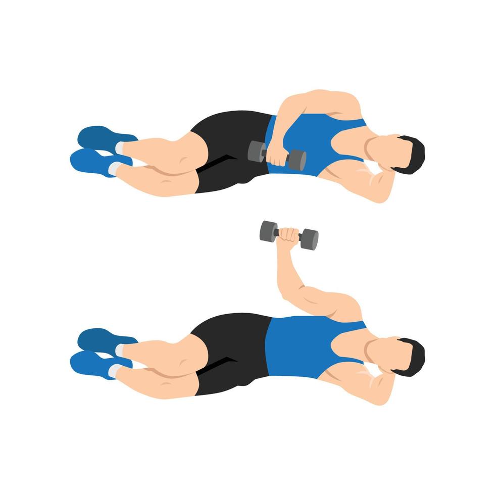 Man doing laying dumbbell external shoulder rotation. 21333875 Vector ... Man doing laying dumbbell external shoulder rotation. 21333875 Vector ...