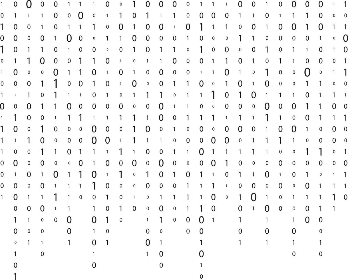 Binary code. Matrix. Stream of binary code. Numbers on the screen. One zero. 21334016 Vector Art ...