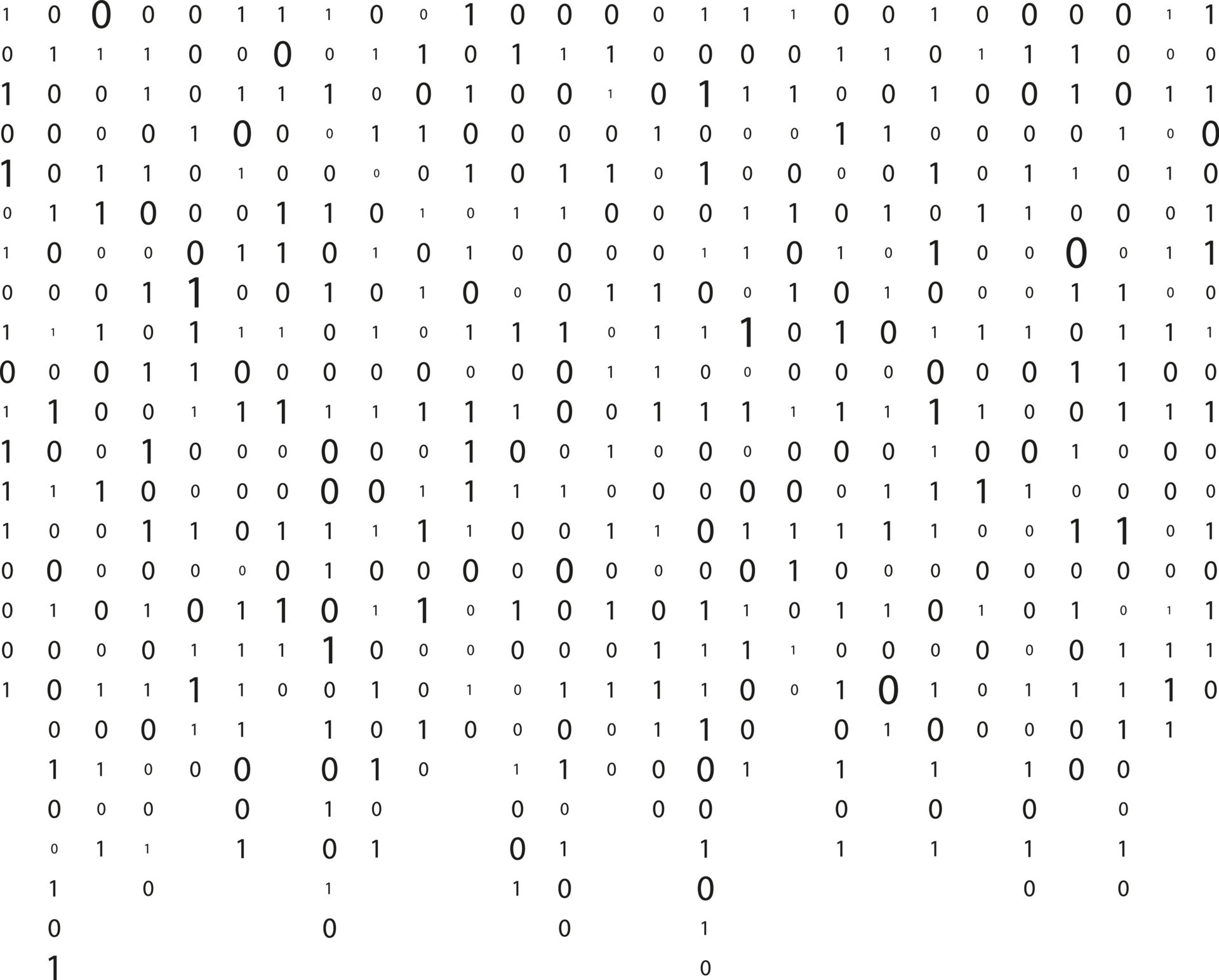 Binary Code Matrix Stream Of Binary Code Numbers On The Screen One