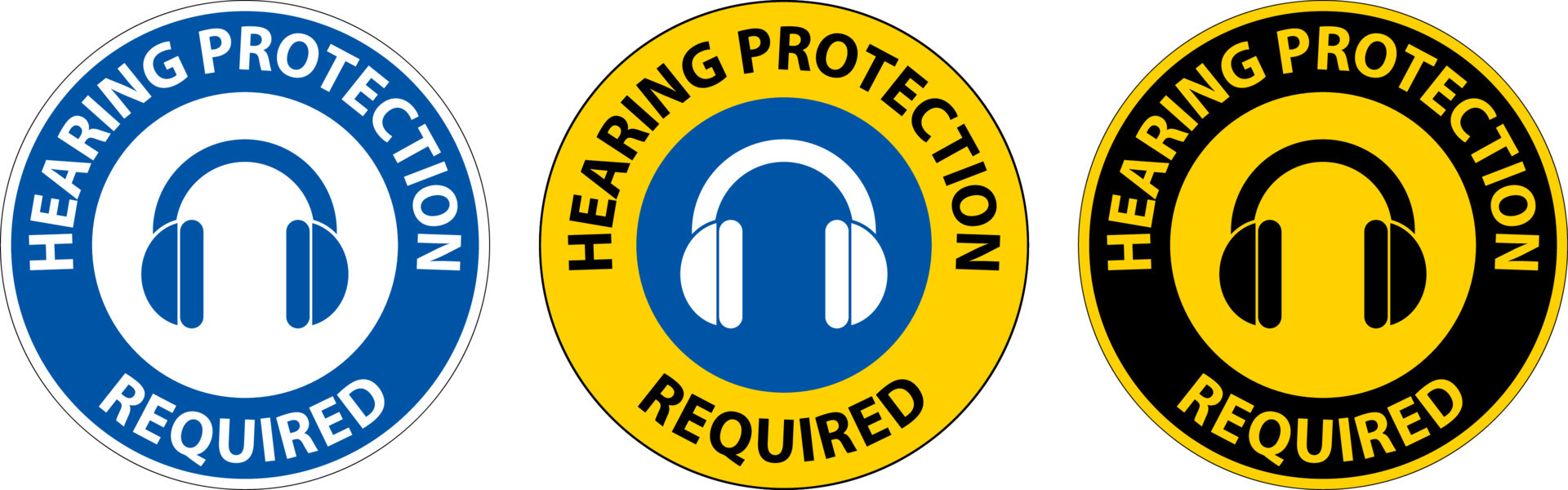 Hearing Protection Required Sign On White Background 21336042 Vector