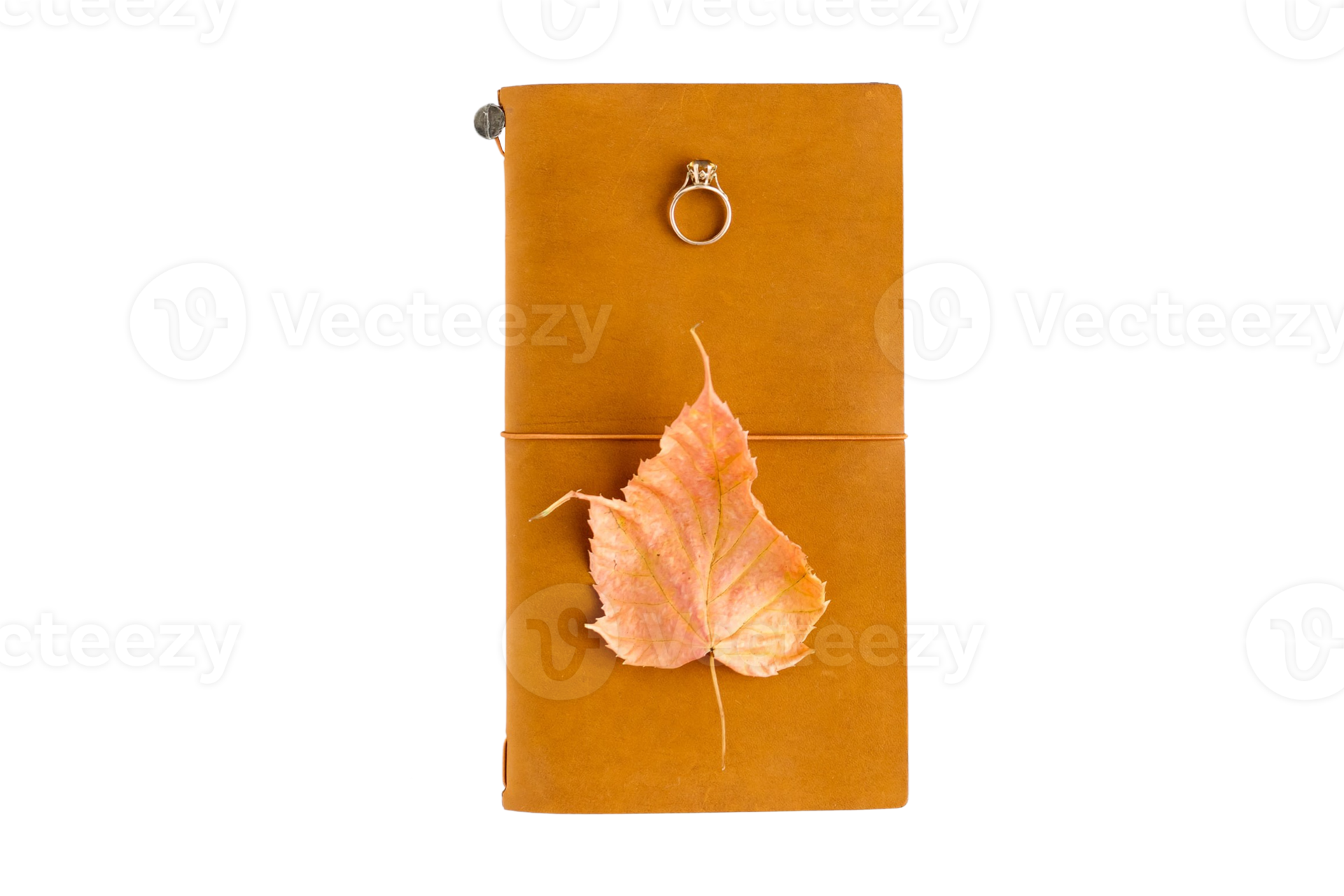 Brown notebook and ring isolated on a transparent background 21356432 PNG