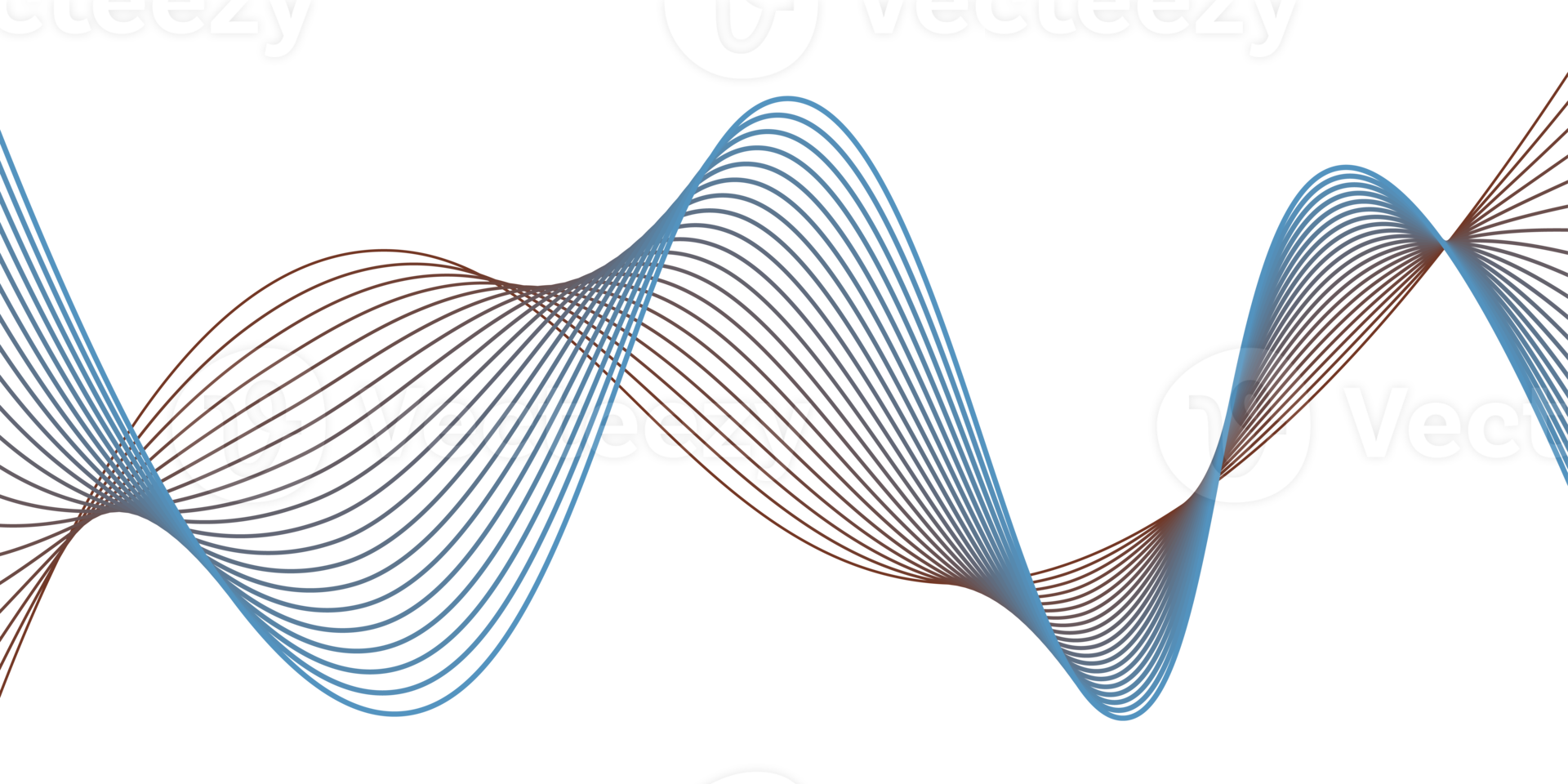 Wave lines smooth flowing dynamic multicolor gradient isolated on transparent background ...