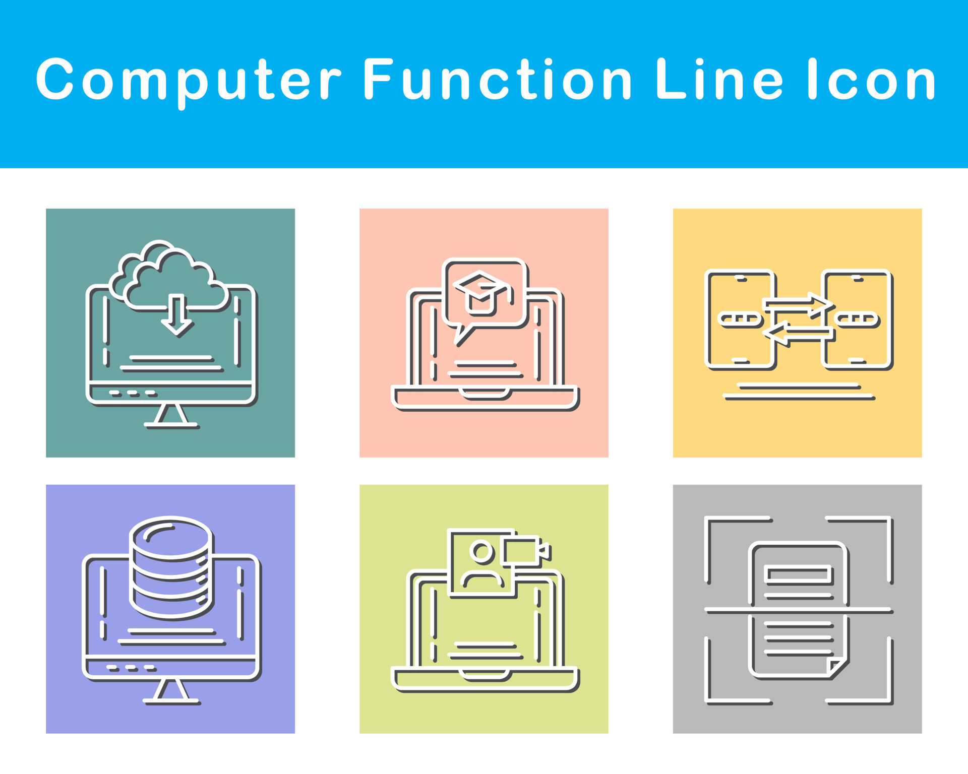 Computer Function Vector Icon Set 21358127 Vector Art at Vecteezy