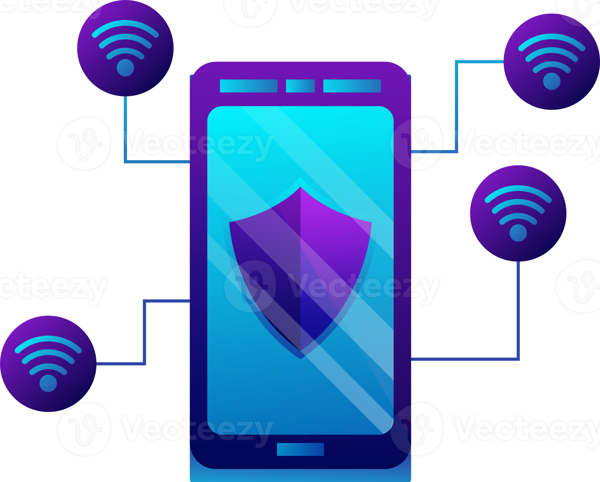 Digital Data Protection Design Element Icon Cyber Security Illustration Cloud Computing