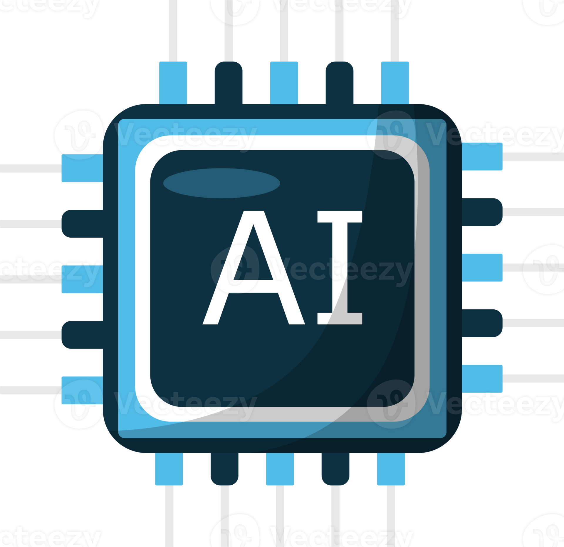 Artificial Intelligence Icon Element Design Illustration Ai Technology And Cyber Icon Element