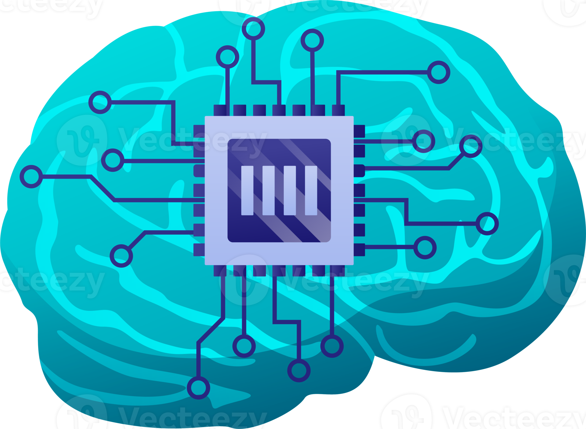 Artificial intelligence icon element design illustration. AI technology ...