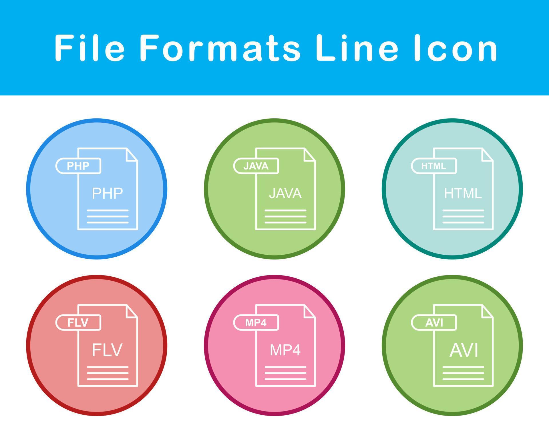 File Formats Vector Icon Set 21360050 Vector Art At Vecteezy