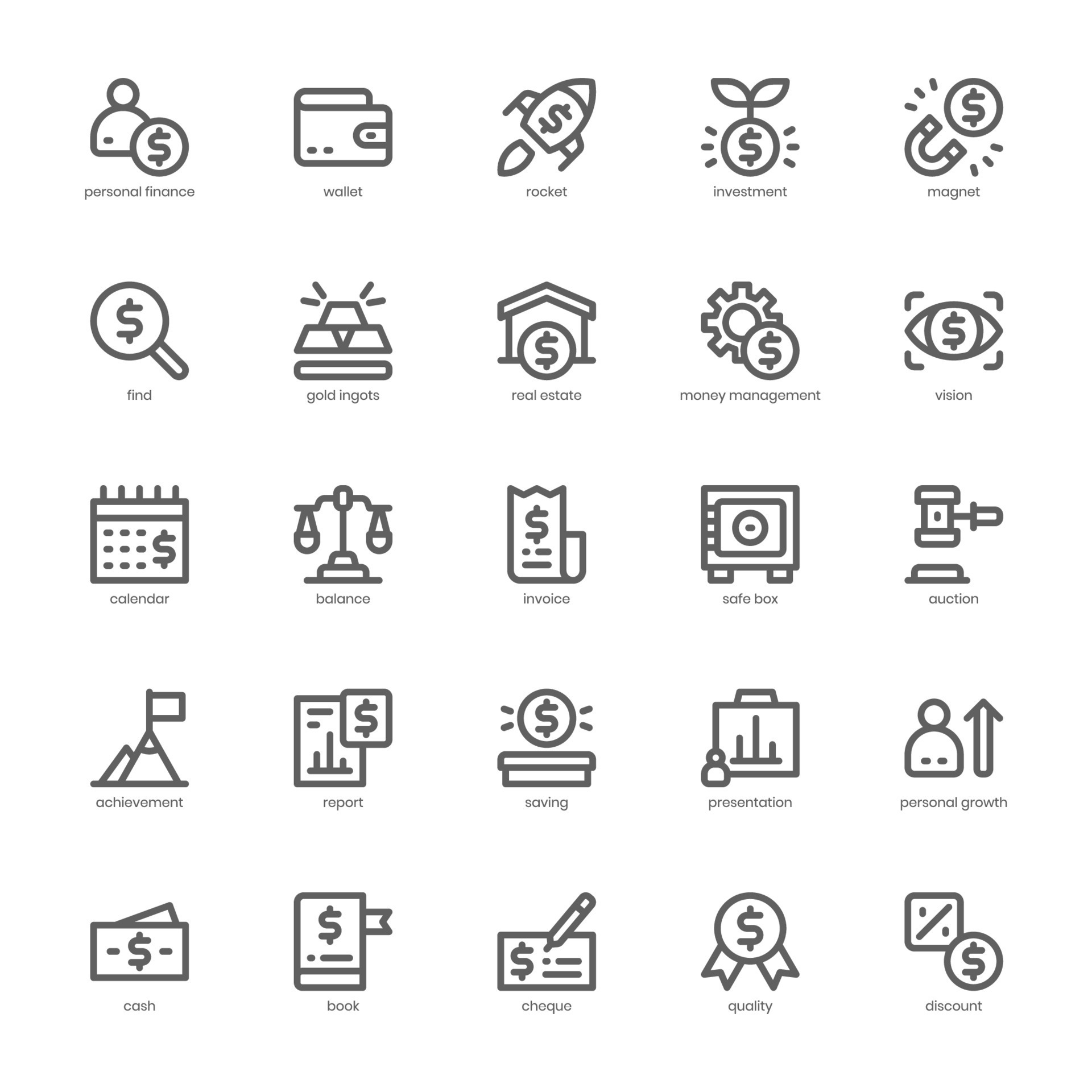 Personal Finance icon pack for your website design, logo, app, and user ...