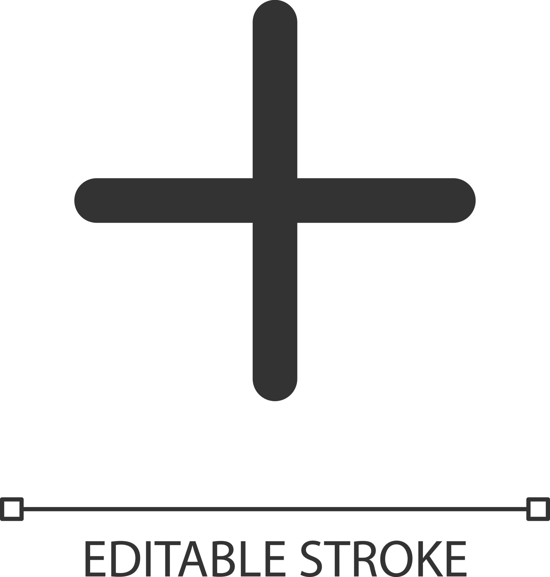 Plus pixel perfect linear ui icon. Expanding option. Interactive content. Upload new file. GUI ...
