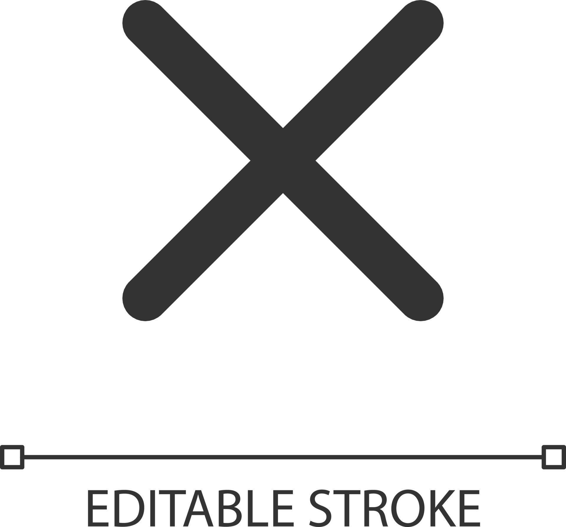 Cross mark pixel perfect linear ui icon. Delete action. Cancel button. Close window. GUI, UX ...