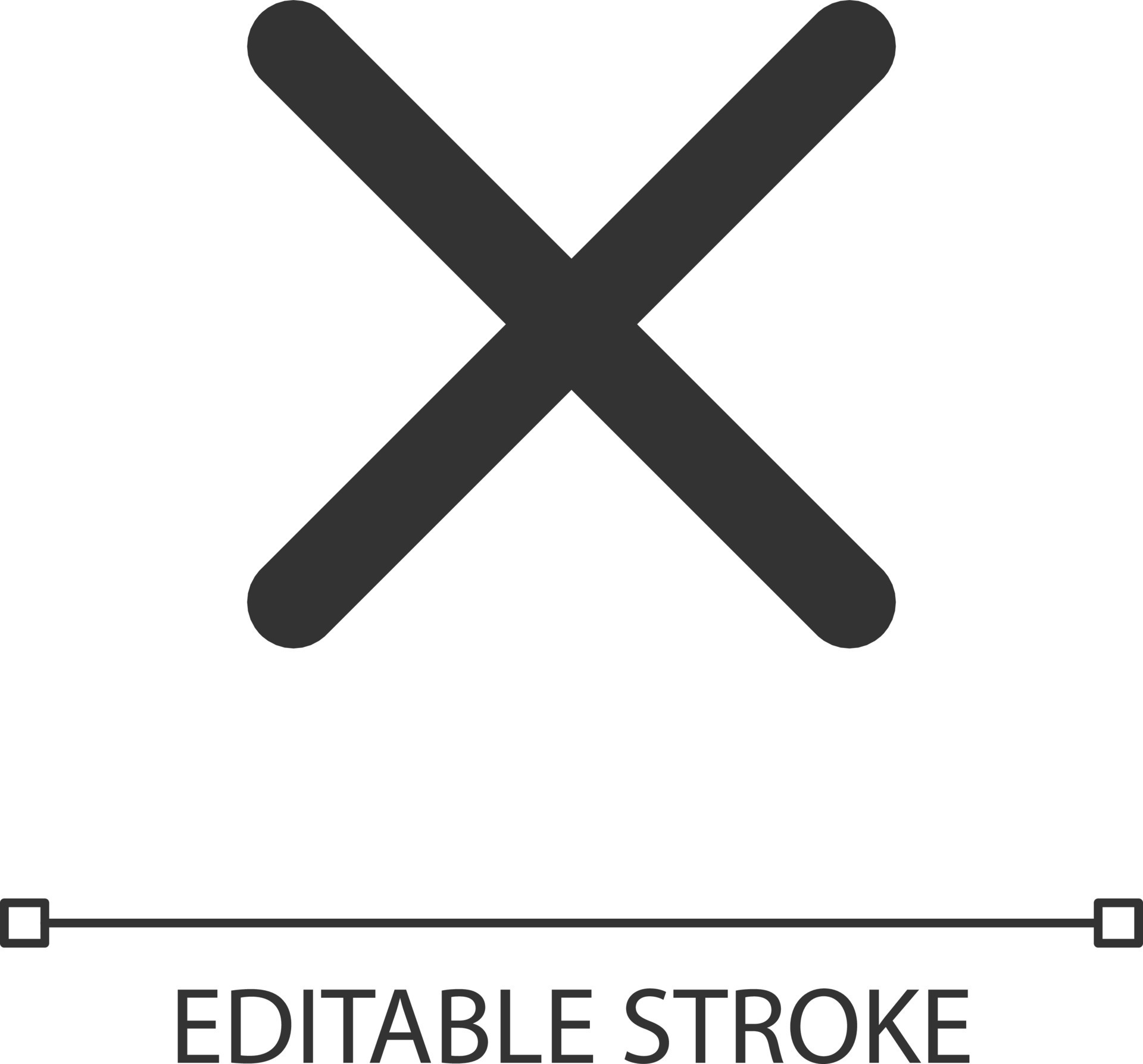 Cross mark pixel perfect linear ui icon. Delete action. Cancel button. Close window. GUI, UX ...