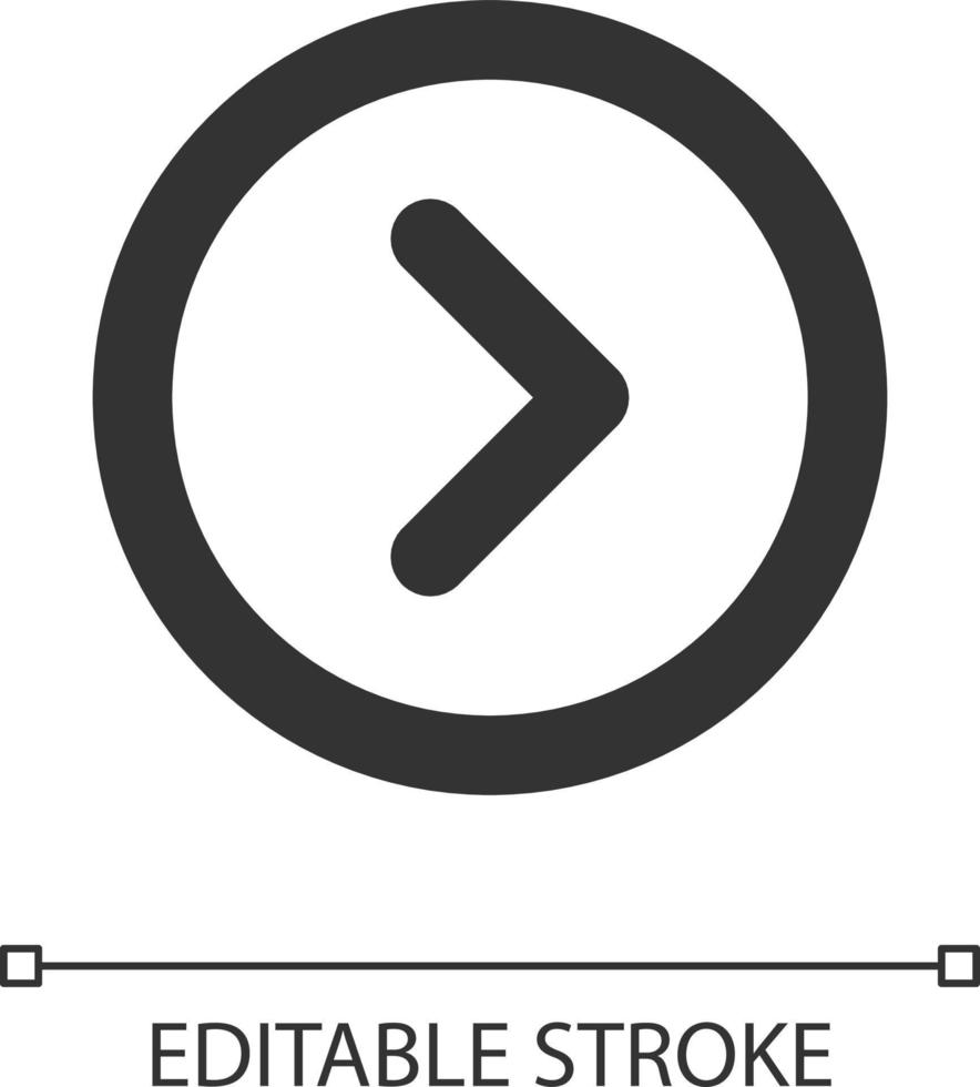 Arrow Right Button Pixel Perfect Linear Ui Icon Next Track Toolbar Control Menu Command Gui