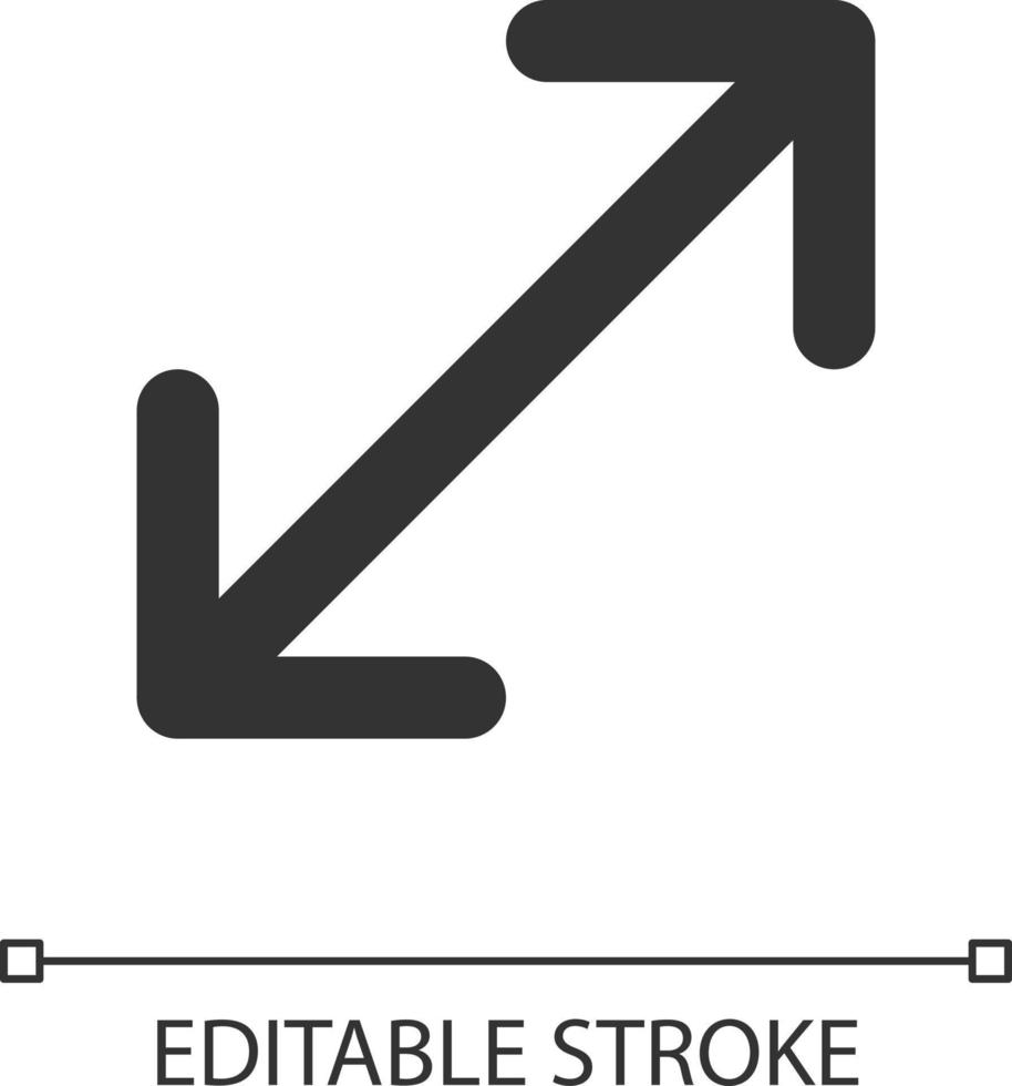 Enlarge pixel perfect linear ui icon. Scaling player window. Gesture on touch screen. Zoom in ...