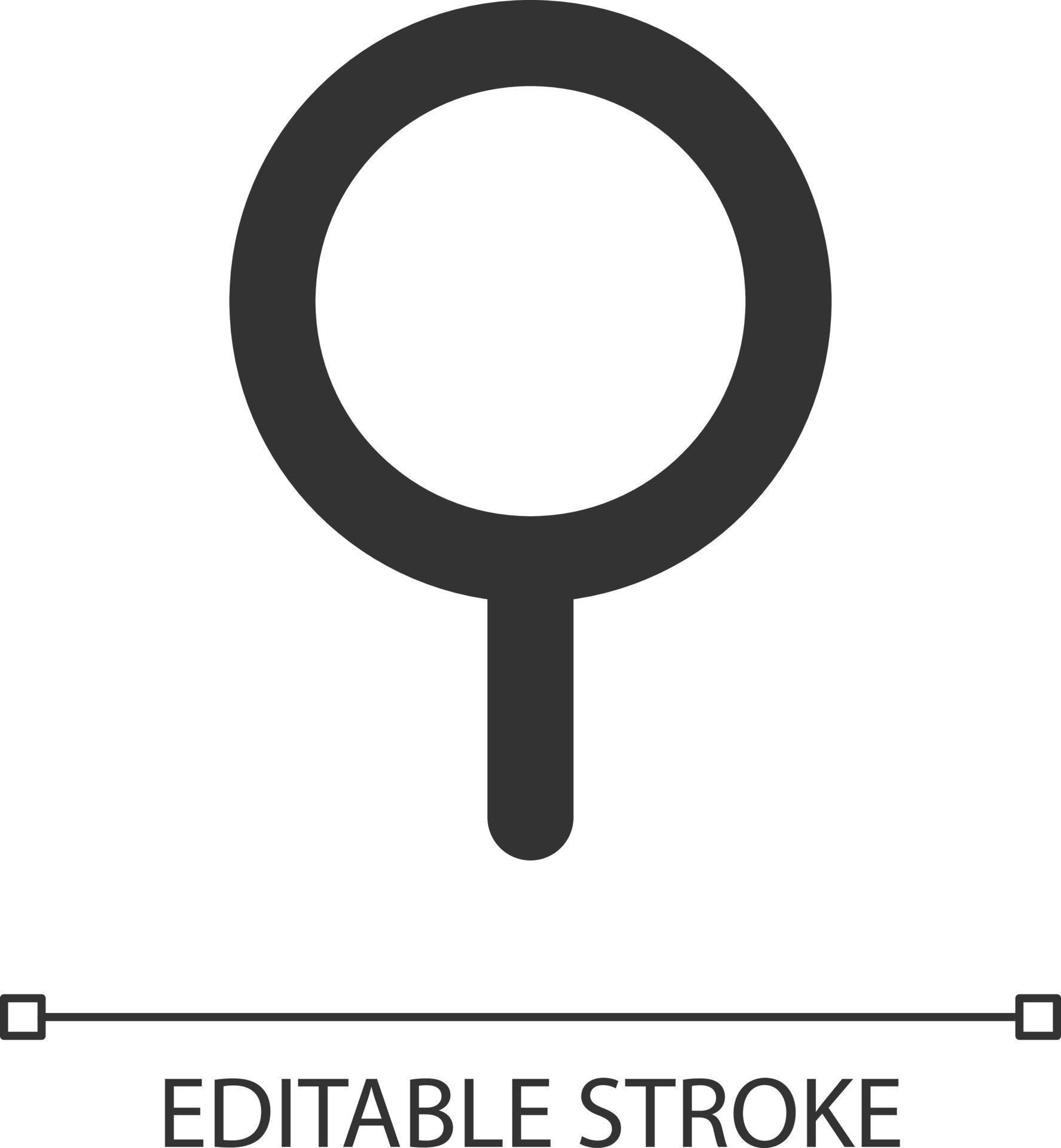 Round pushpin pixel perfect linear ui icon. Identifying location on map ... Round pushpin pixel perfect linear ui icon. Identifying location on map ...