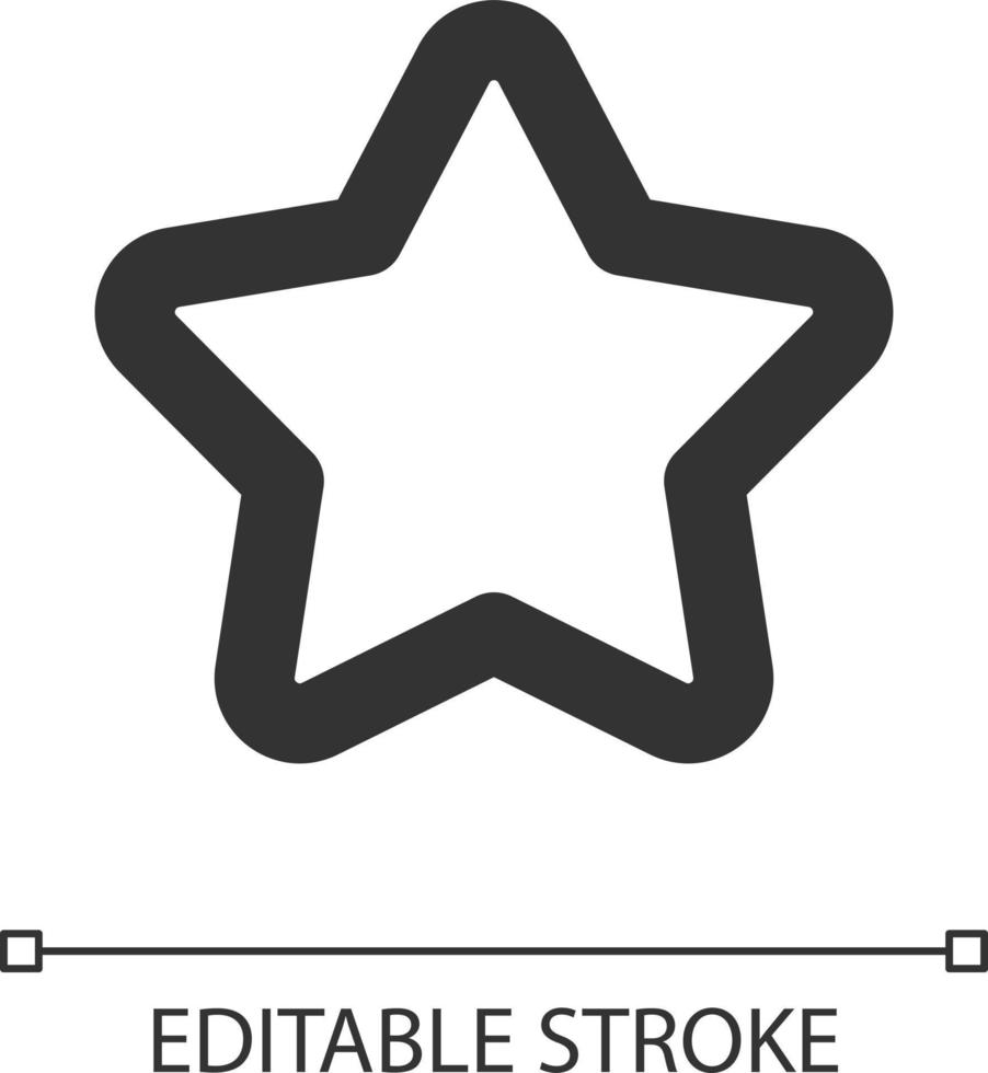 Star pixel perfect linear ui icon. Favourite page mark. Positive feeling. Adding bookmark. GUI ...