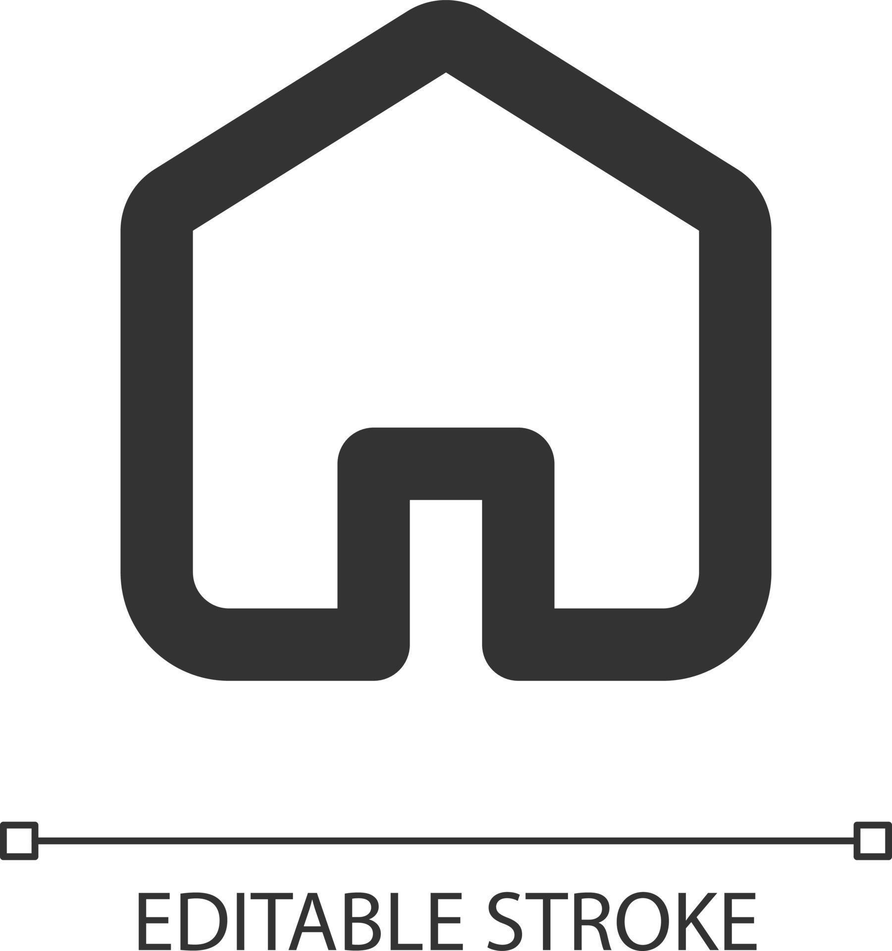 Home pixel perfect linear ui icon. Open website homepage. Shortcut ...