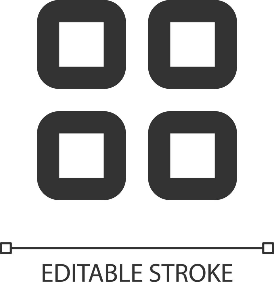 Bento Like Menu Pixel Perfect Linear Ui Icon Four Squares Chocolate Menu Representation Gui