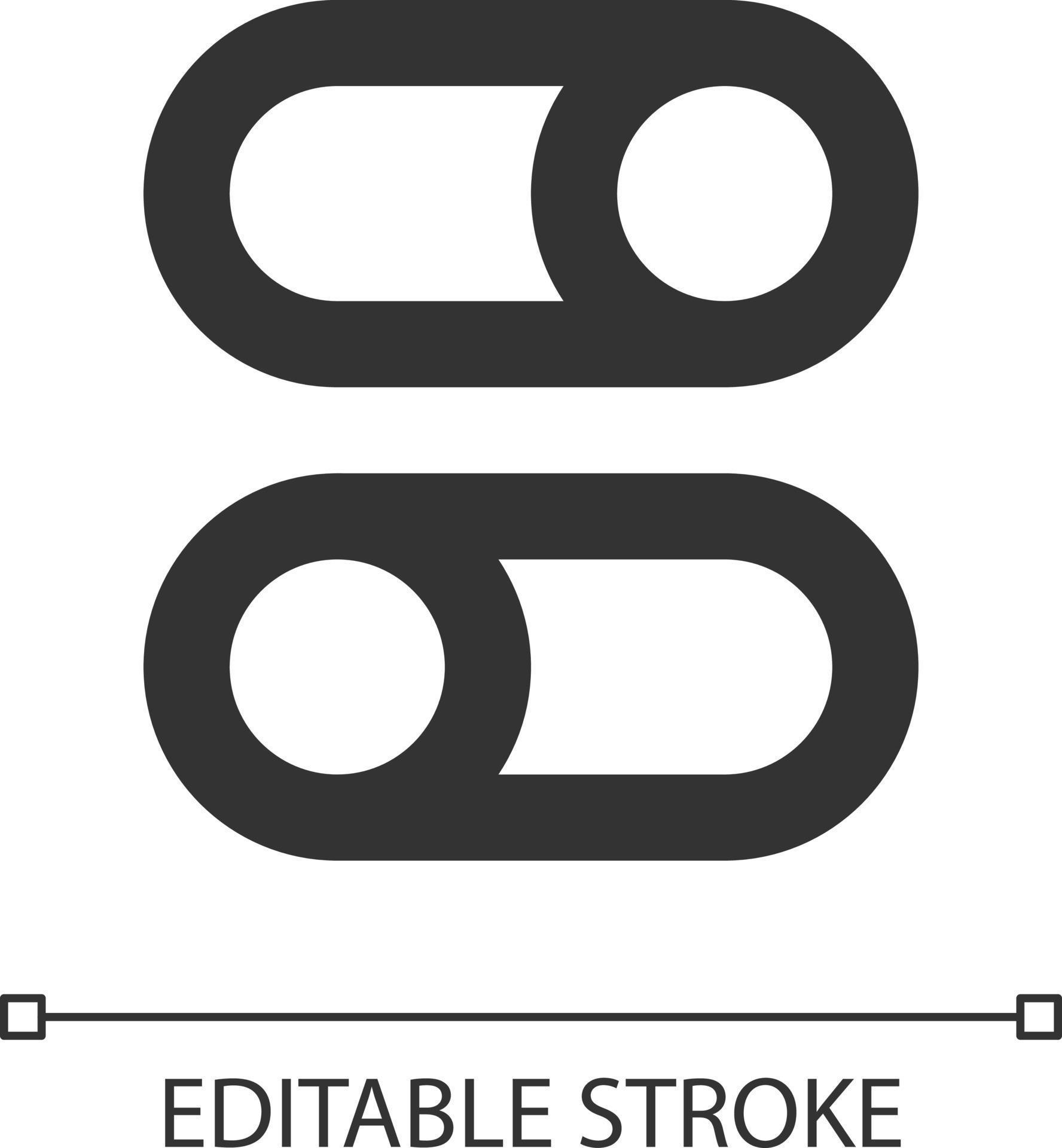 Switch on and off buttons pixel perfect linear ui icon. Changing settings. Shifting. GUI, UX ...