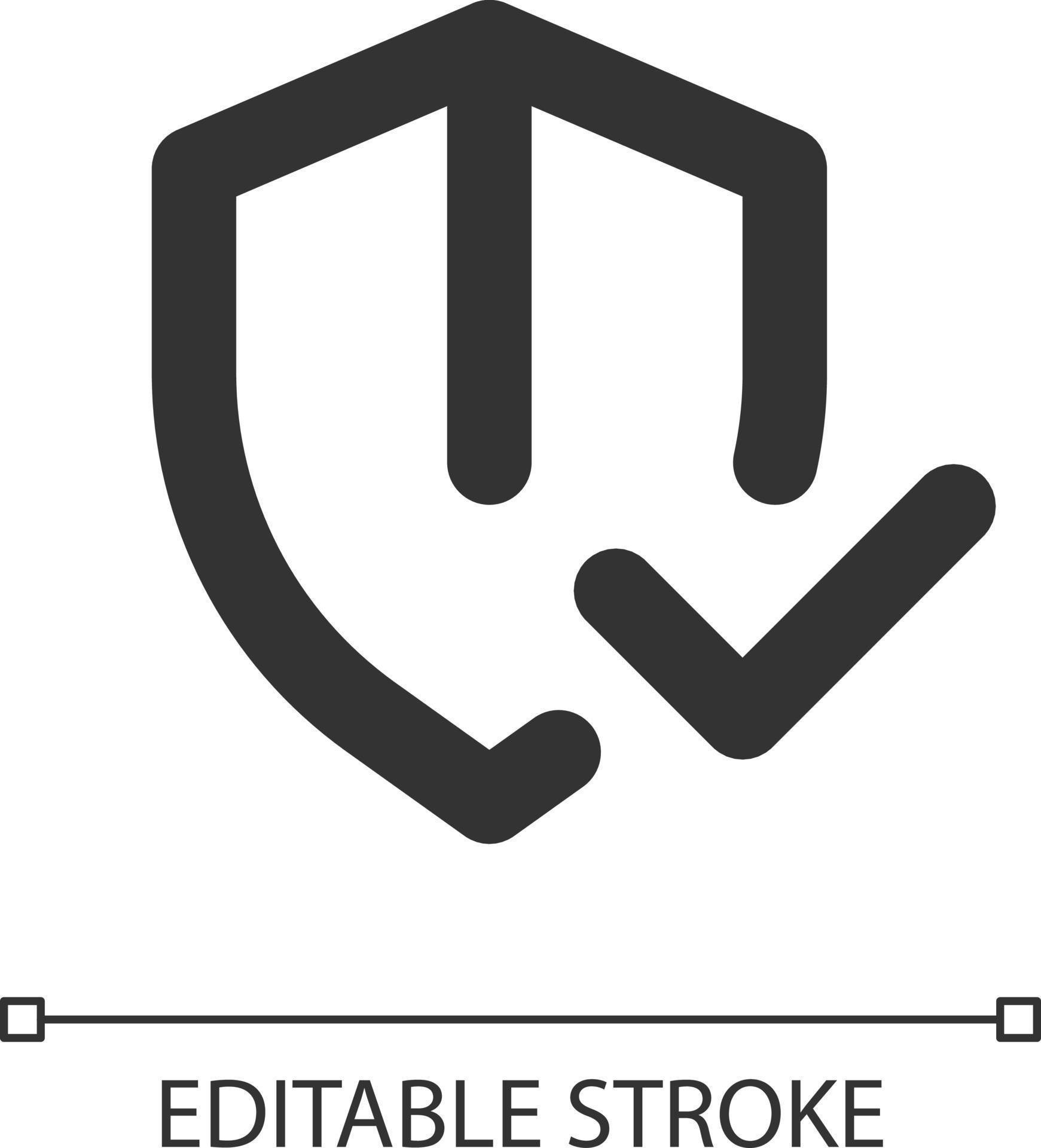 Everything is secured pixel perfect linear ui icon. Digital privacy. Protect personal data. GUI ...