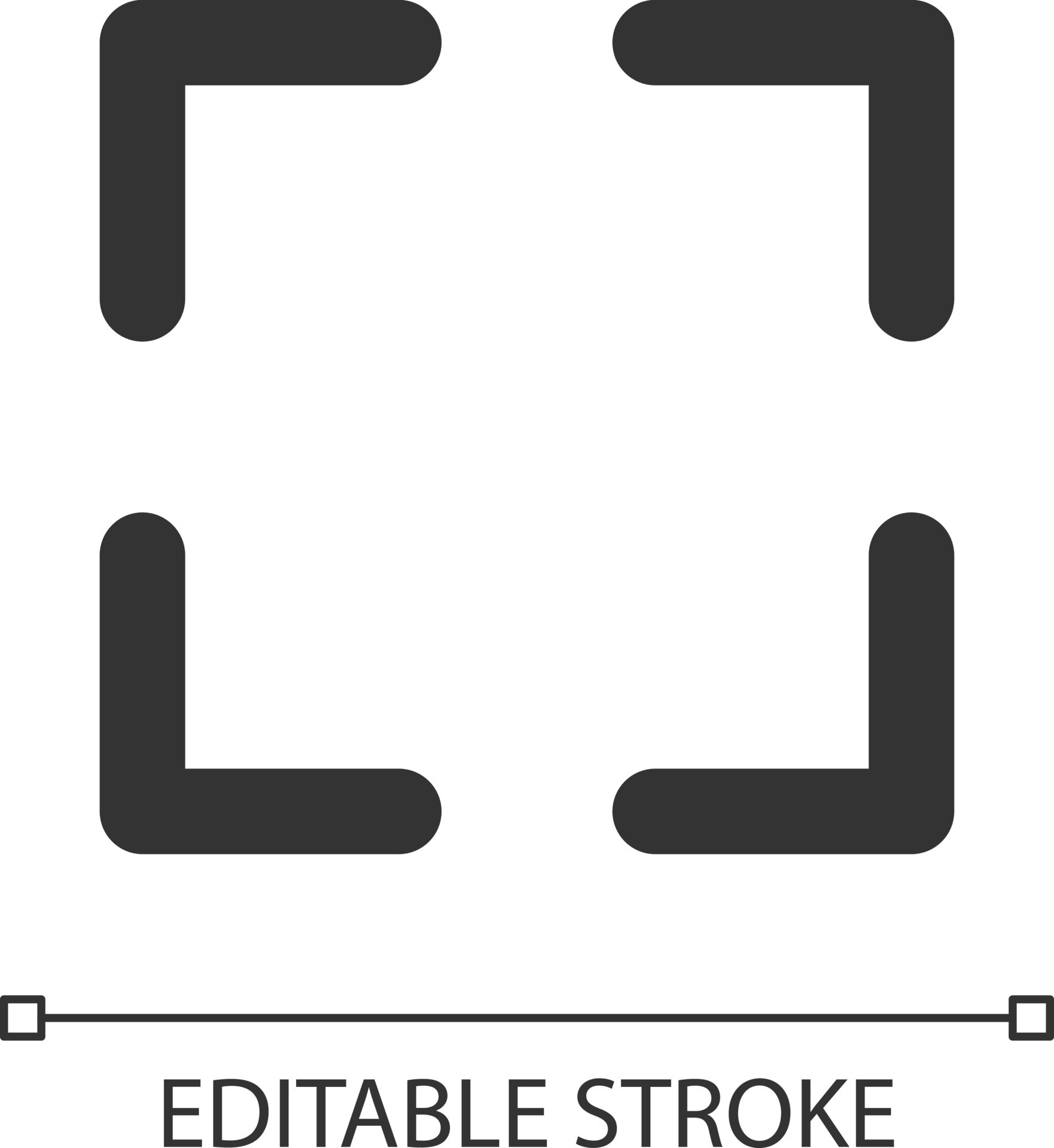 Full screen pixel perfect linear ui icon. Video player bar. Media control. Display resolution ...