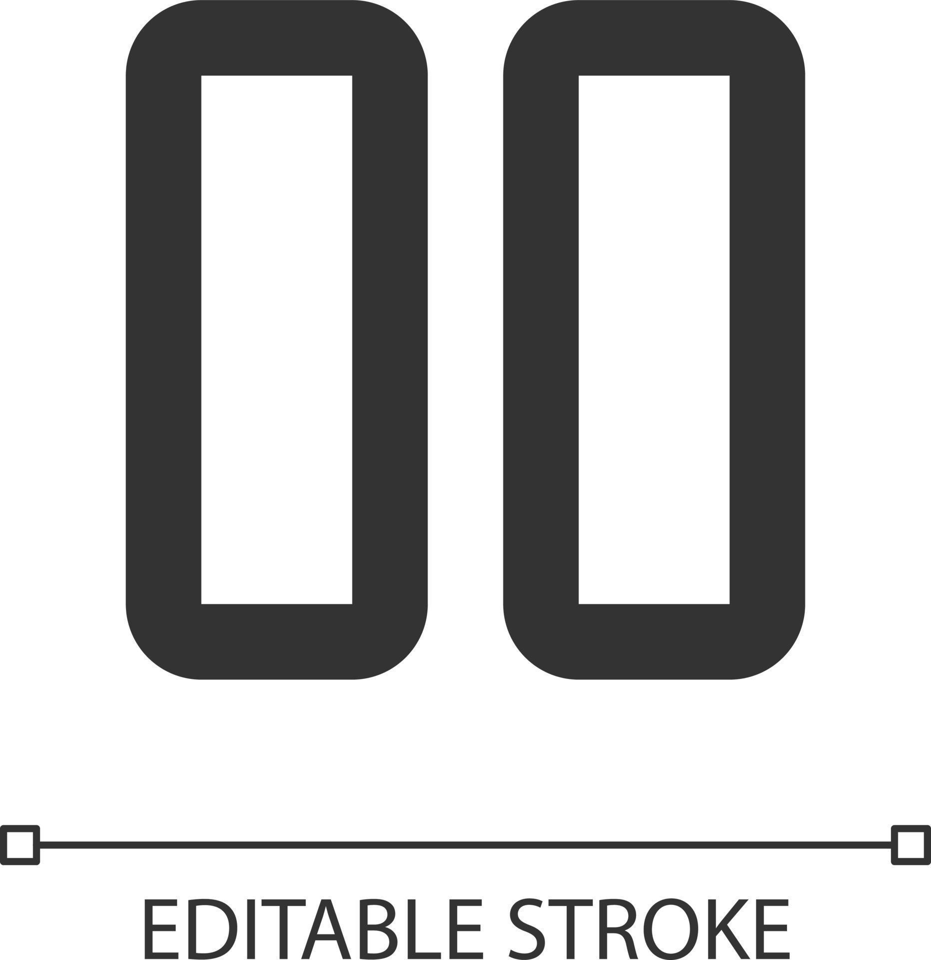 Pause Button Pixel Perfect Linear Ui Icon Music Player Bar Playing Multimedia File Gui Ux