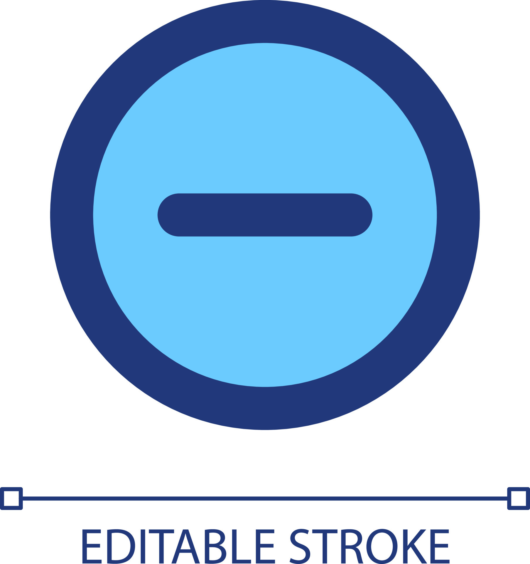 Remove button pixel perfect RGB color ui icon. Decrease volume. Toolbar. Simple filled line ...