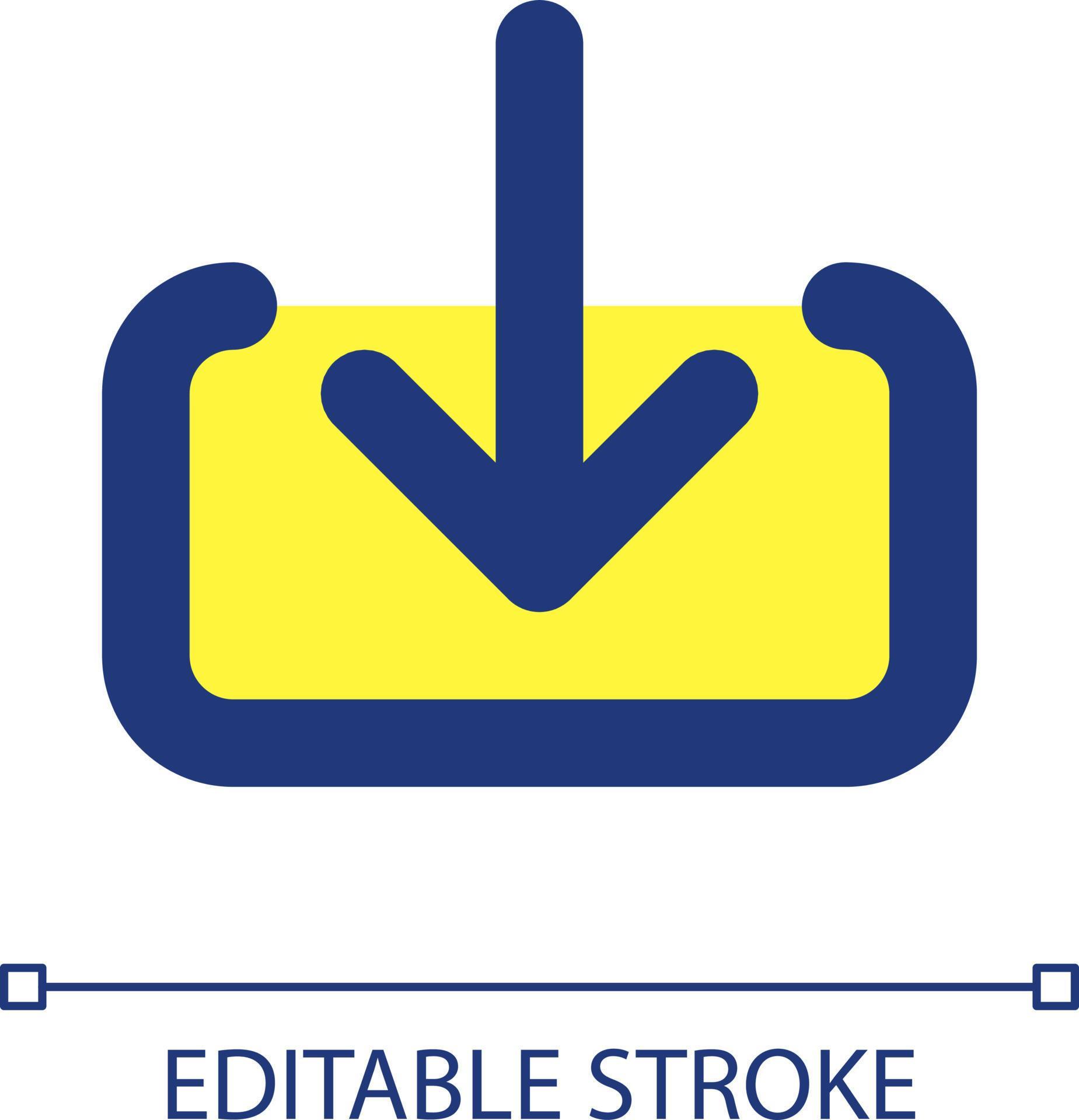 Download file pixel perfect RGB color ui icon. Uploading process. Transfer data. Simple filled ...