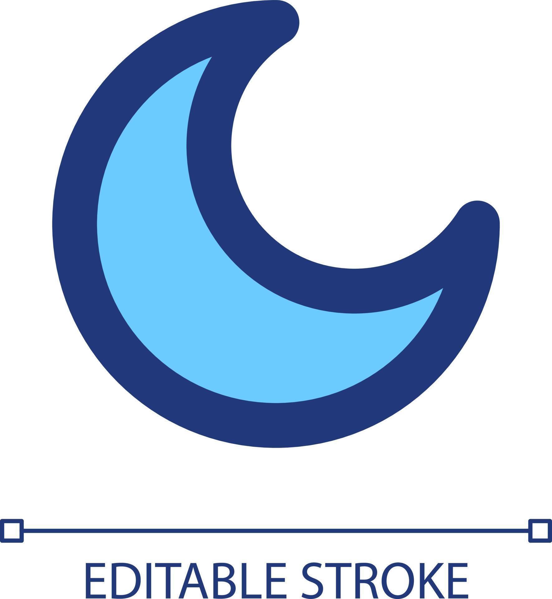 Night mode pixel perfect RGB color ui icon. Nighttime theme. Screen darkness. Simple filled line ...