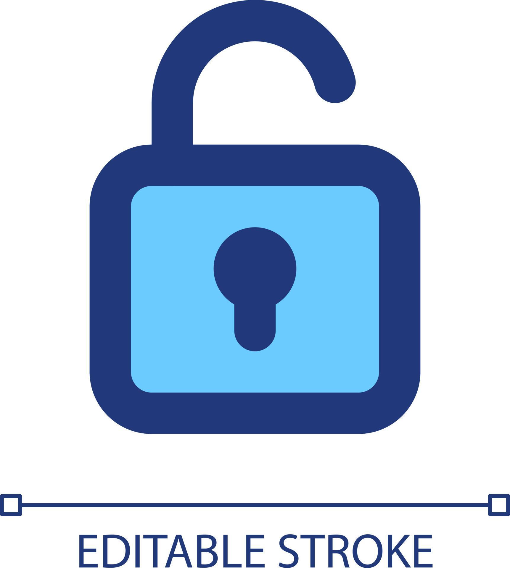Unlocked padlock pixel perfect RGB color ui icon. Security setting ... Unlocked padlock pixel perfect RGB color ui icon. Security setting ...