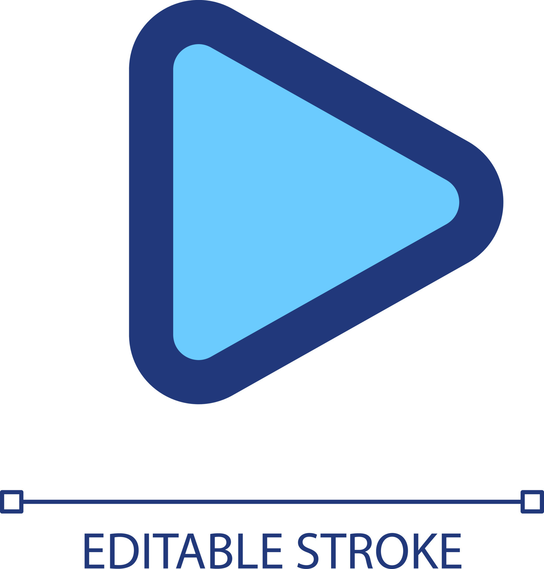 Play button pixel perfect RGB color ui icon. Music player. Playback. Simple filled line element ...