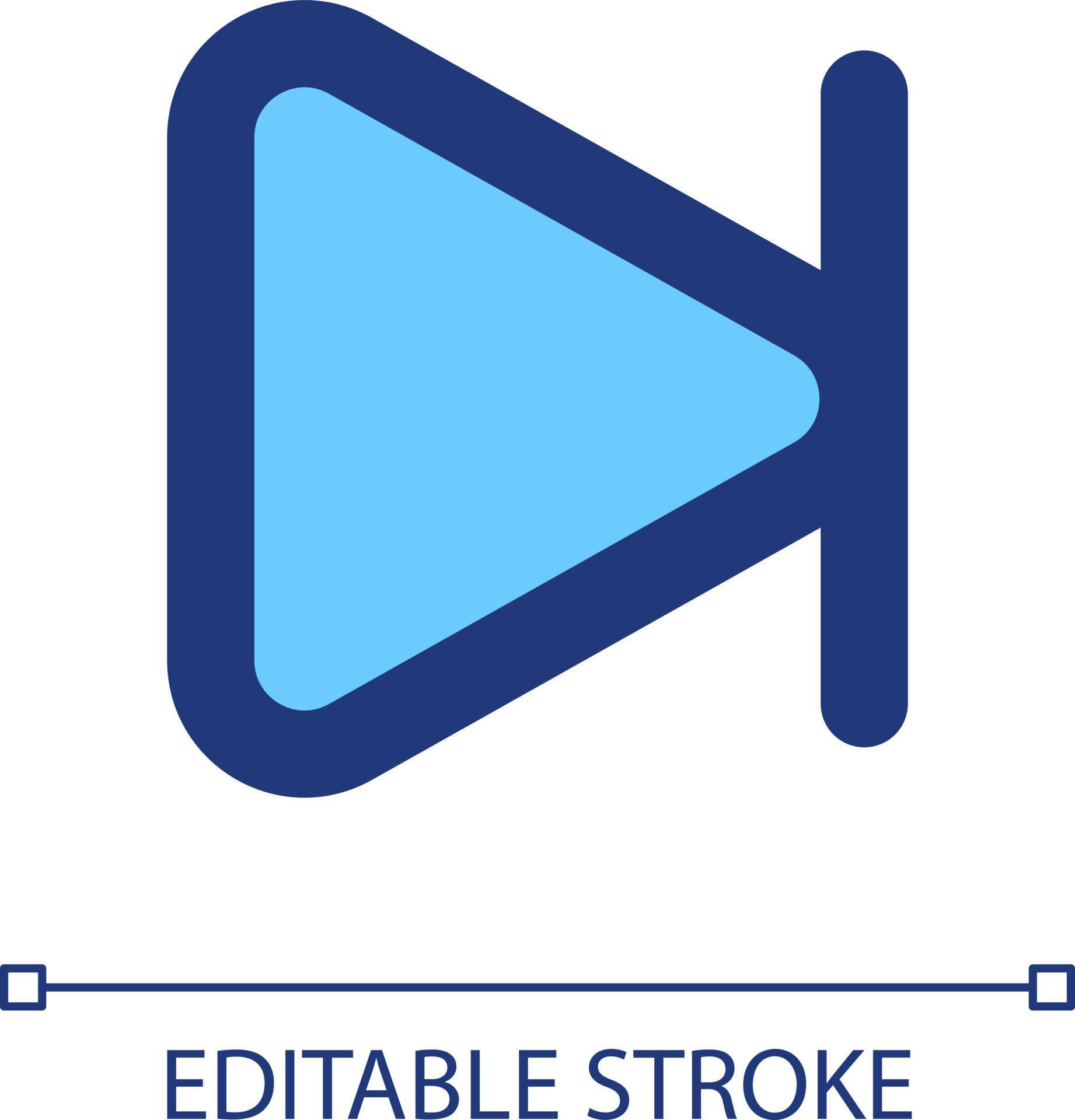 Skip next button pixel perfect RGB color ui icon. Music player bar. Play video. Simple filled ...