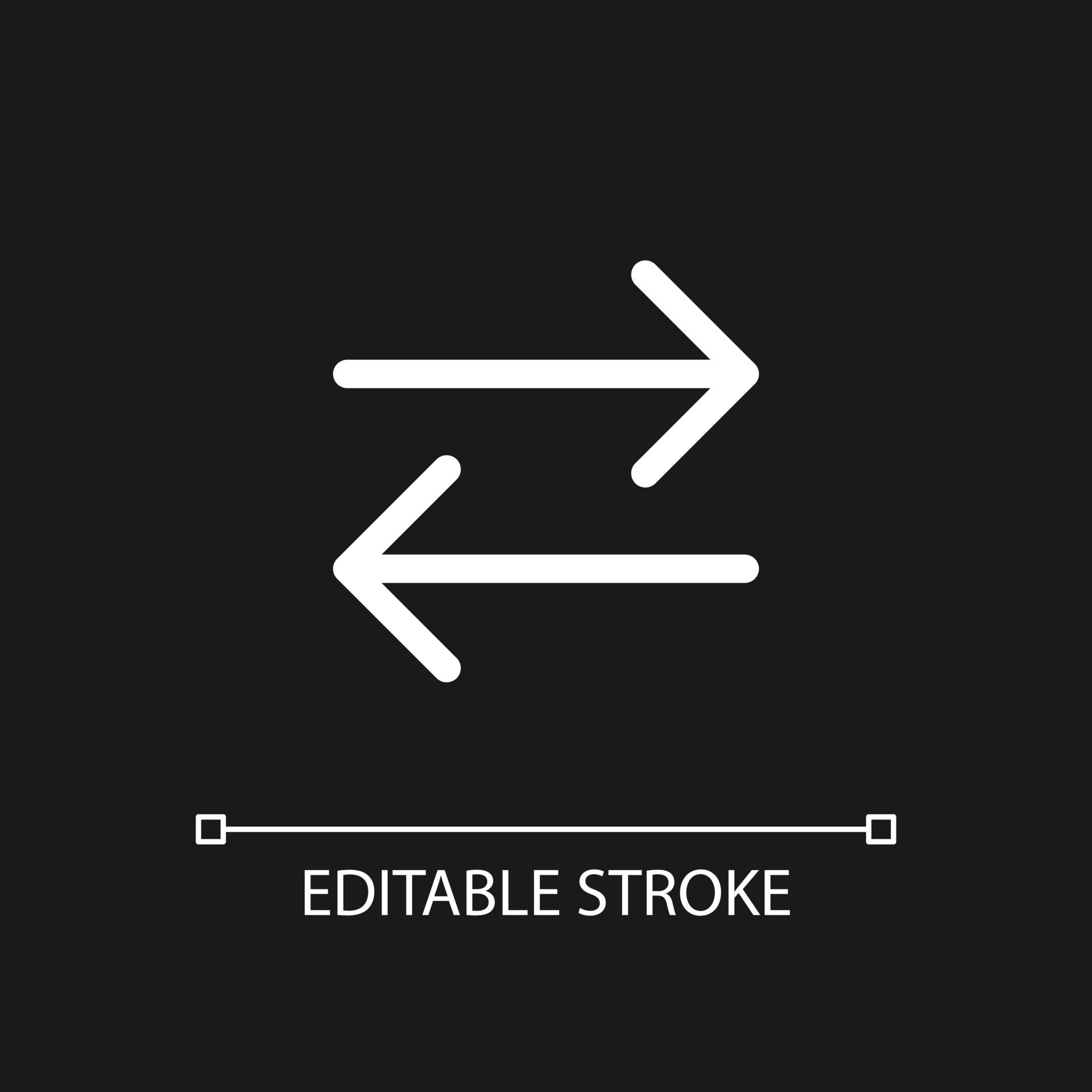 Two Arrows Pixel Perfect White Linear Ui Icon For Dark Theme Transaction Symbol Vector Line