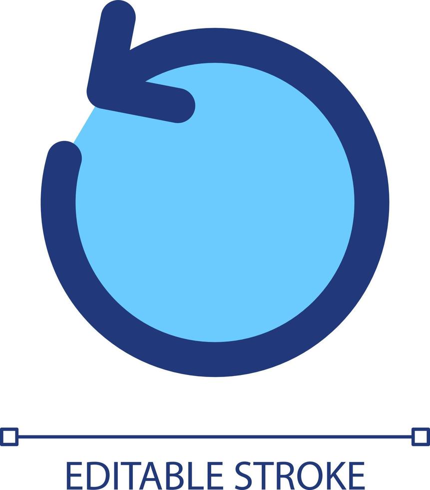 Turn pixel perfect RGB color ui icon. Refresh. Rotating arrow. Counter clockwise. Simple filled ...