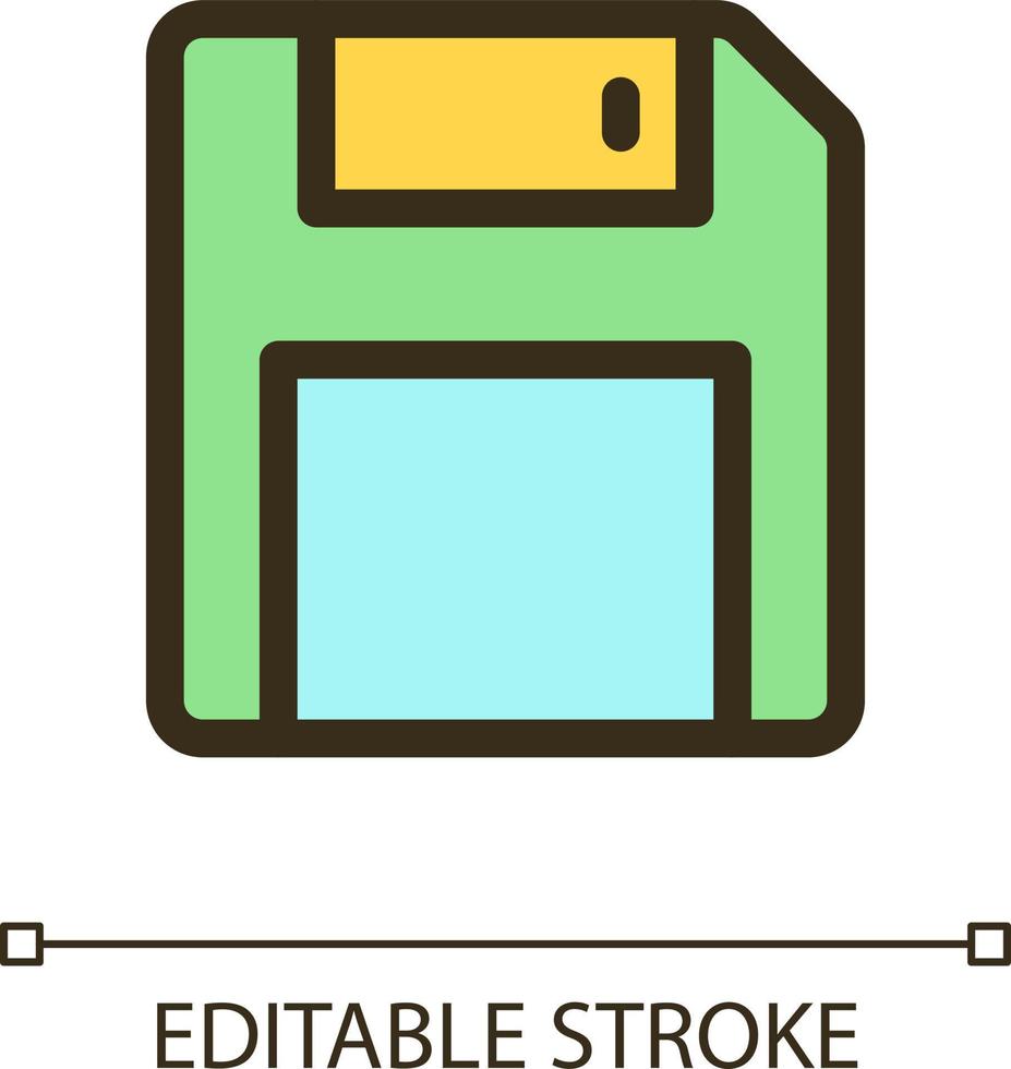 Save Pixel Perfect Rgb Color Ui Icon Floppy Disk Digital Storage And Memory Simple Filled