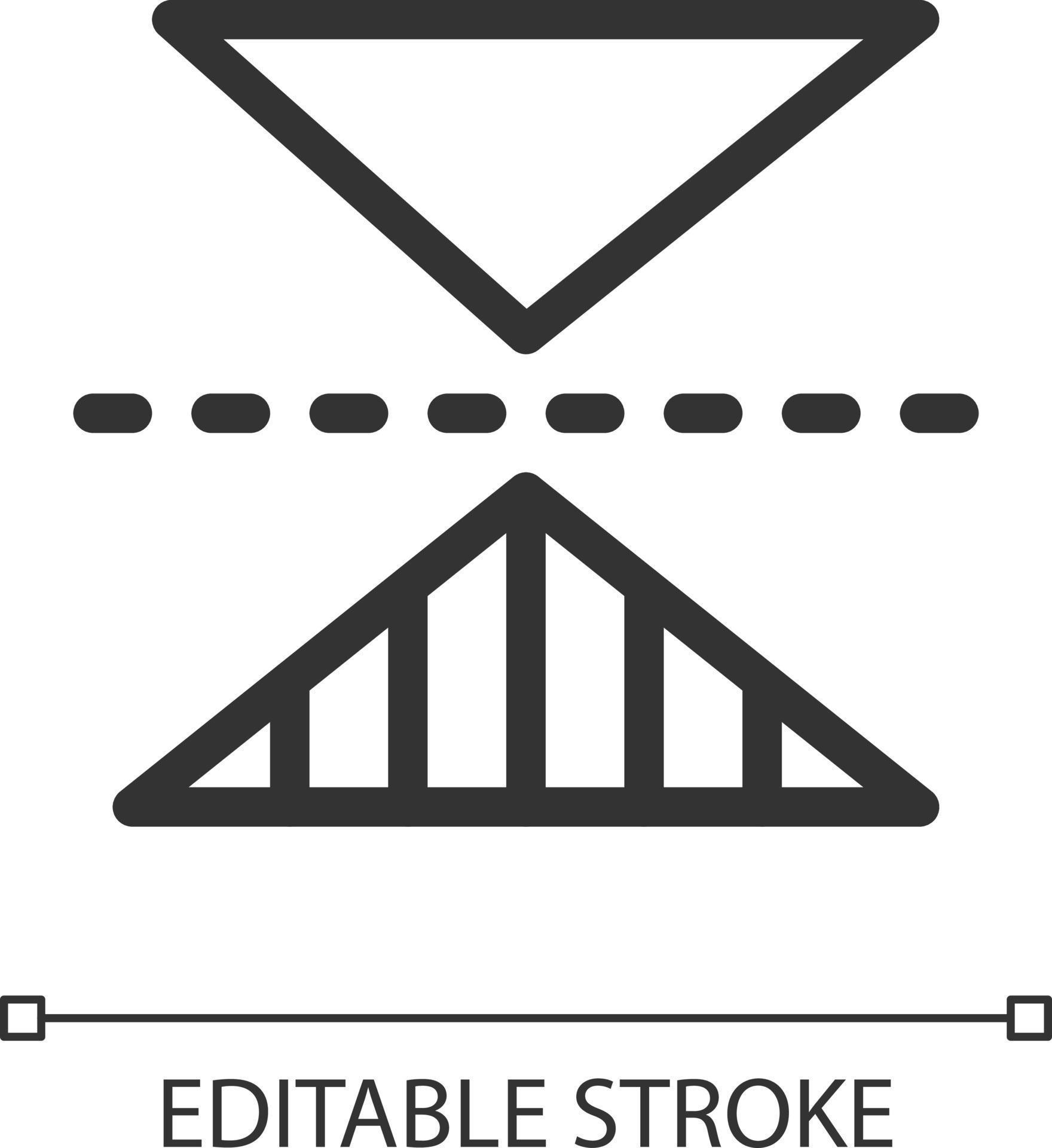 Horizontal reflection pixel perfect linear ui icon. Photo effect. Photography editor. GUI, UX ...