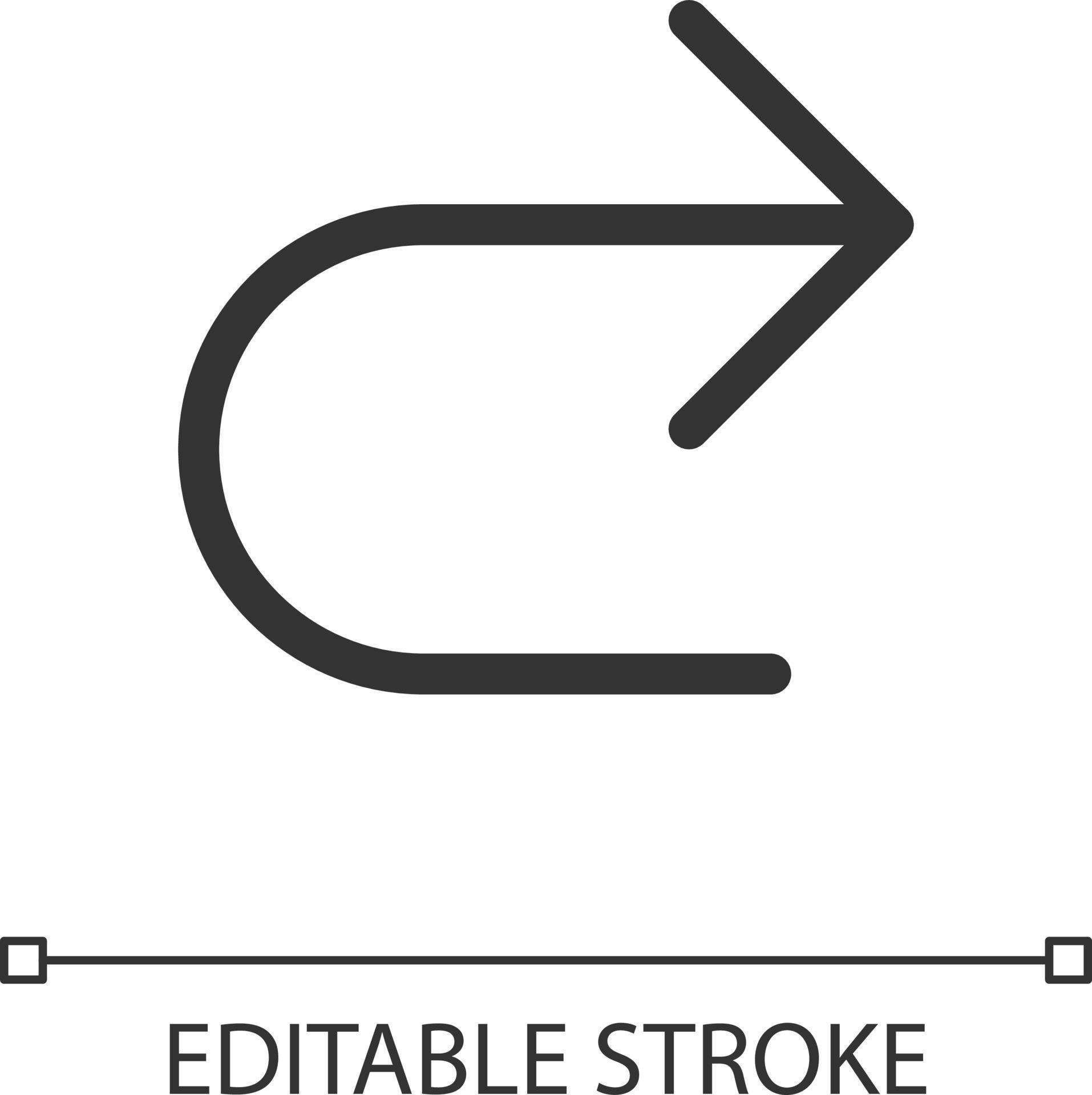 Repeat pixel perfect linear ui icon. Redo action. Digital program navigation. Next step. GUI, UX ...